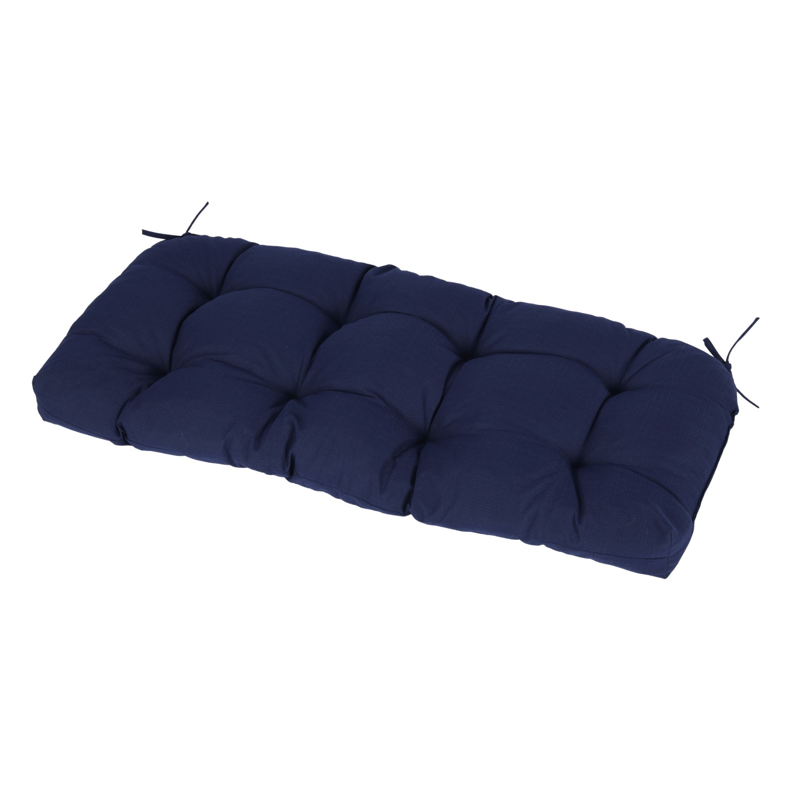 Aoodor Tufted Bench Cushion 19.3-in x 42-in Dark Blue Patio bench ...