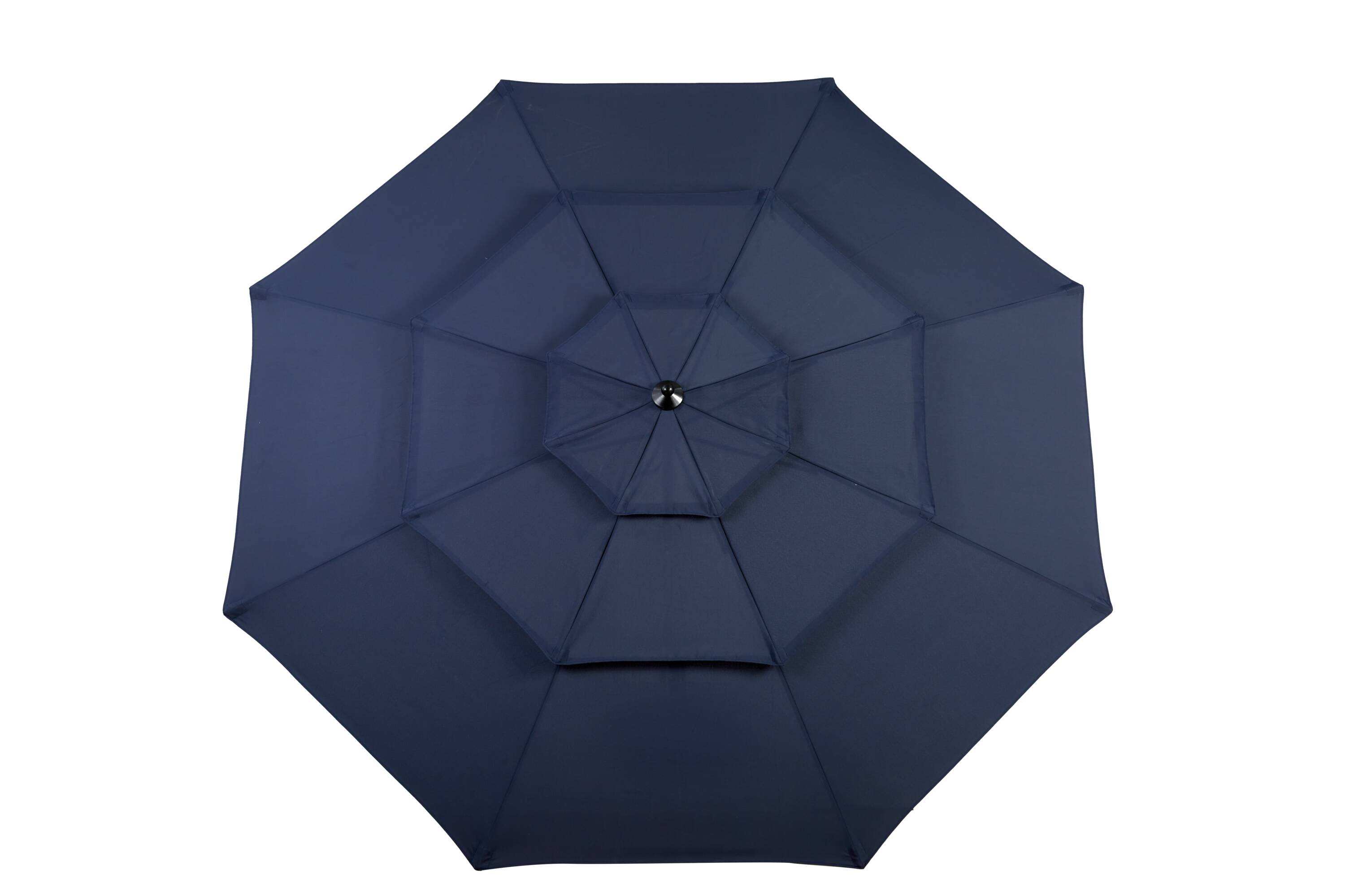 Rbied 8.2-ft Steel Blue Crank Half-round Patio Umbrella in the Patio ...