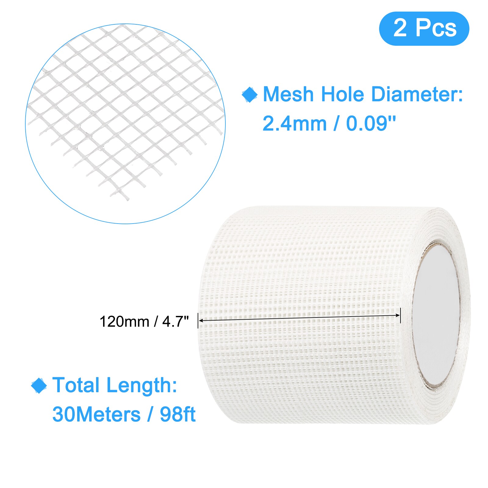Unique Bargains Drywall Tape 2pcs 4.7inch x 98ft - Fiberglass Drywall ...