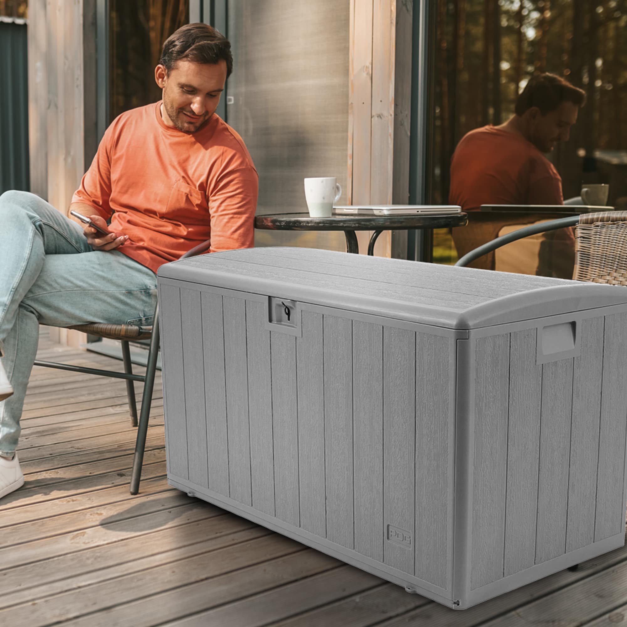 Plastic Development Group 105-Gallon Resin Outdoor Storage Patio Deck ...