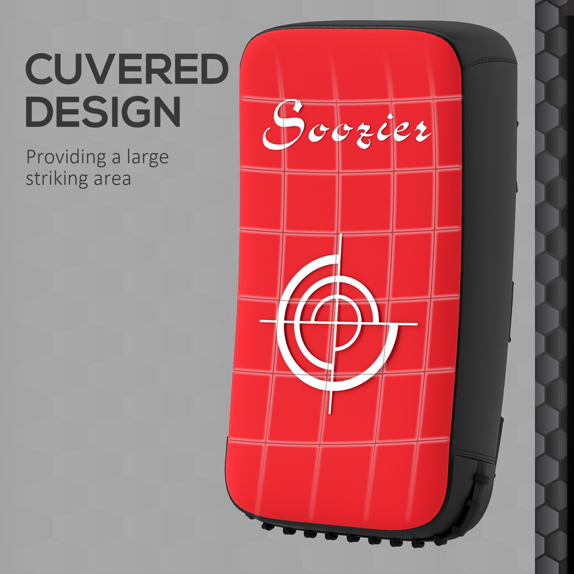 Soozier Curved Kick Shield 16.5 in Muay Thai Pad Punching Pad for ...