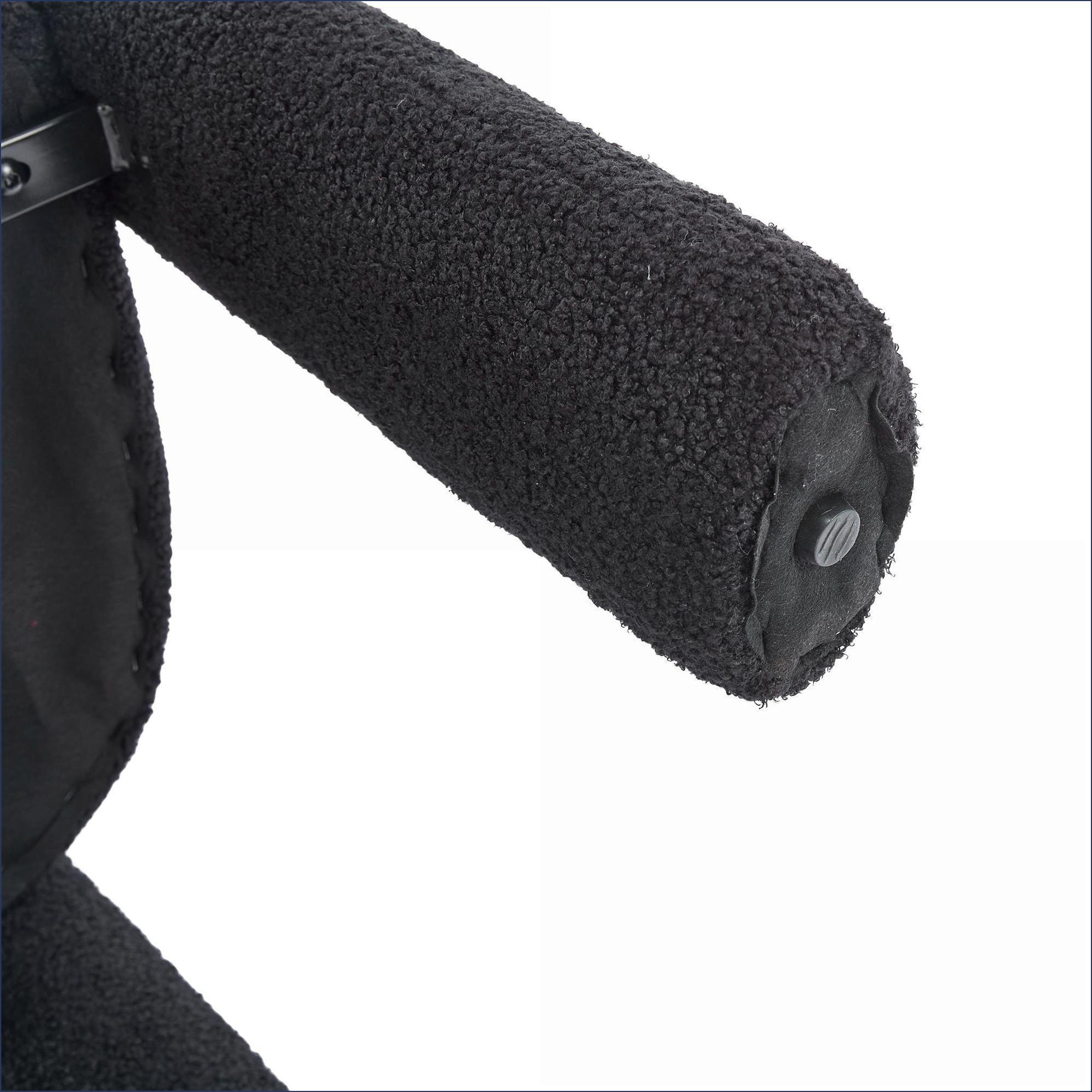 Watnature Set of 2 Black Teddy Upholstered Accent Chairs Barrel Arm ...