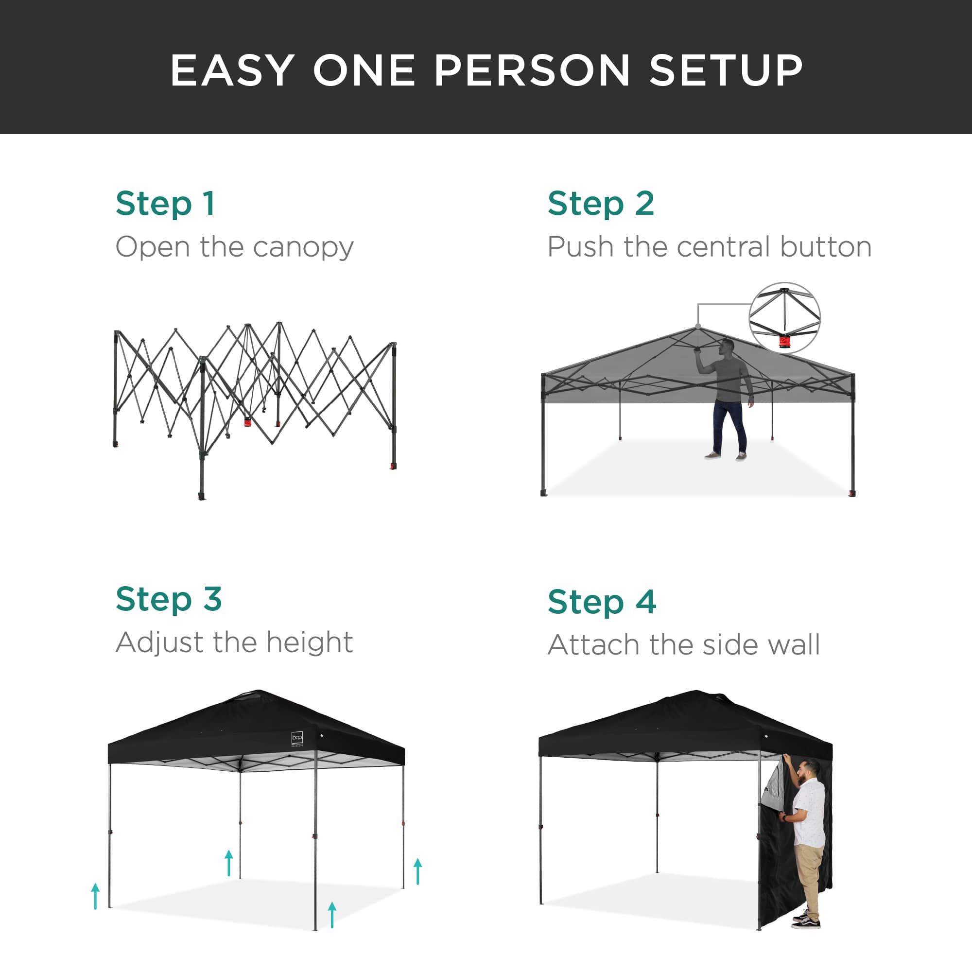 Best Choice Products 10x10ft Easy Setup Pop Up Canopy Portable Tent w ...
