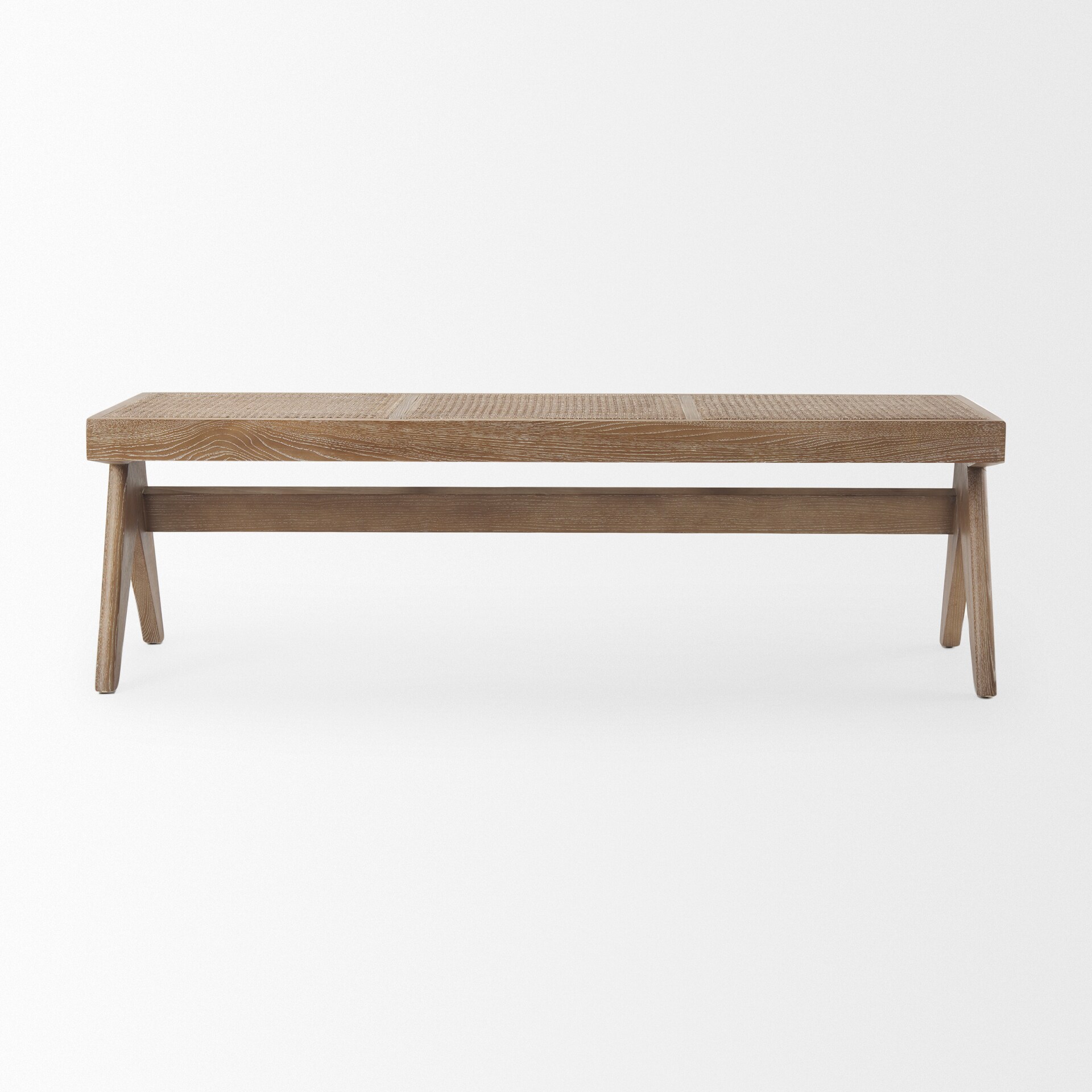 Mercana Modern Brown Accent Bench 59-in x 17.72-in x 18.11-in in the ...