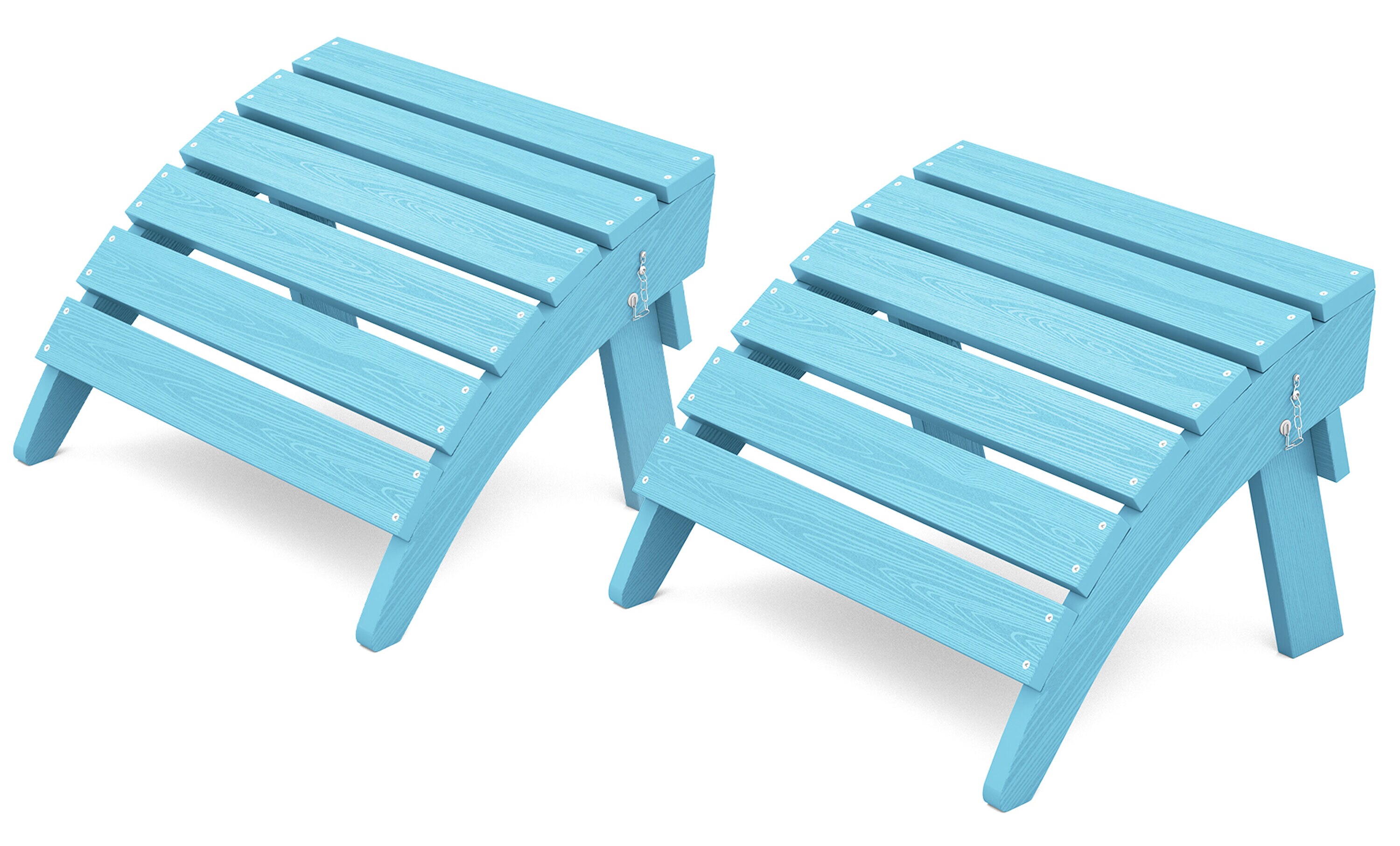 JEAREY HDPE Folding Ottoman for Adirondack chair 1 Light Blue Hdpe ...