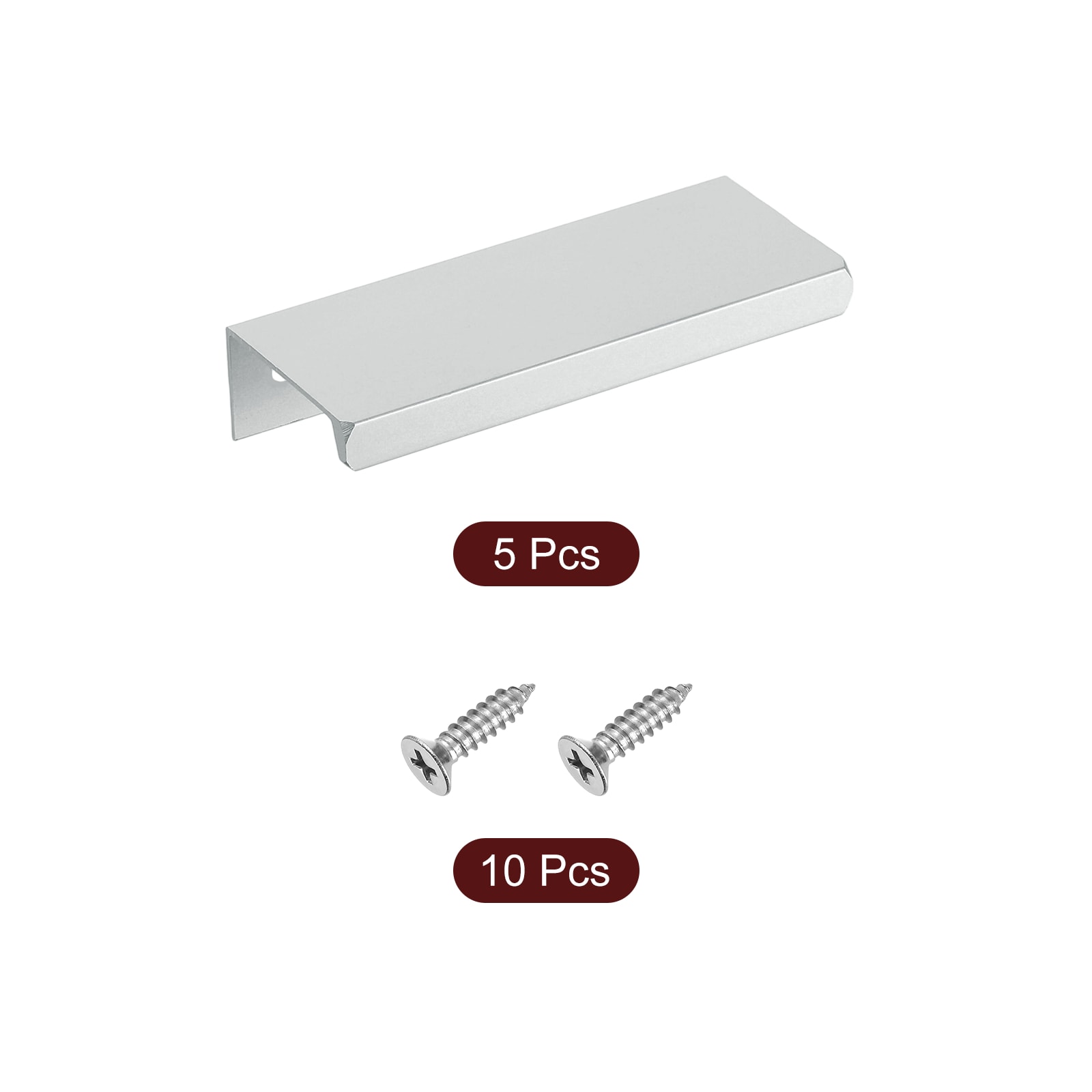 Unique Bargains 5pcs Cabinet Finger Edge Pull 3.15-Inch Aluminum Alloy ...