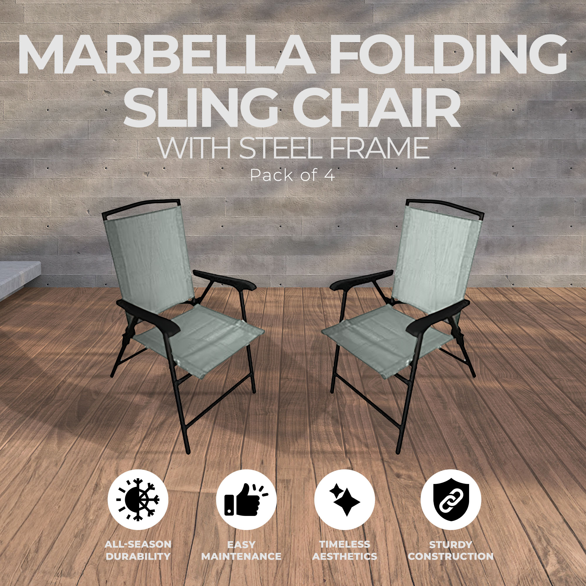 Four Seasons Courtyard Sunny Isles Outdoor Steel Folding Chair Green (4 ...