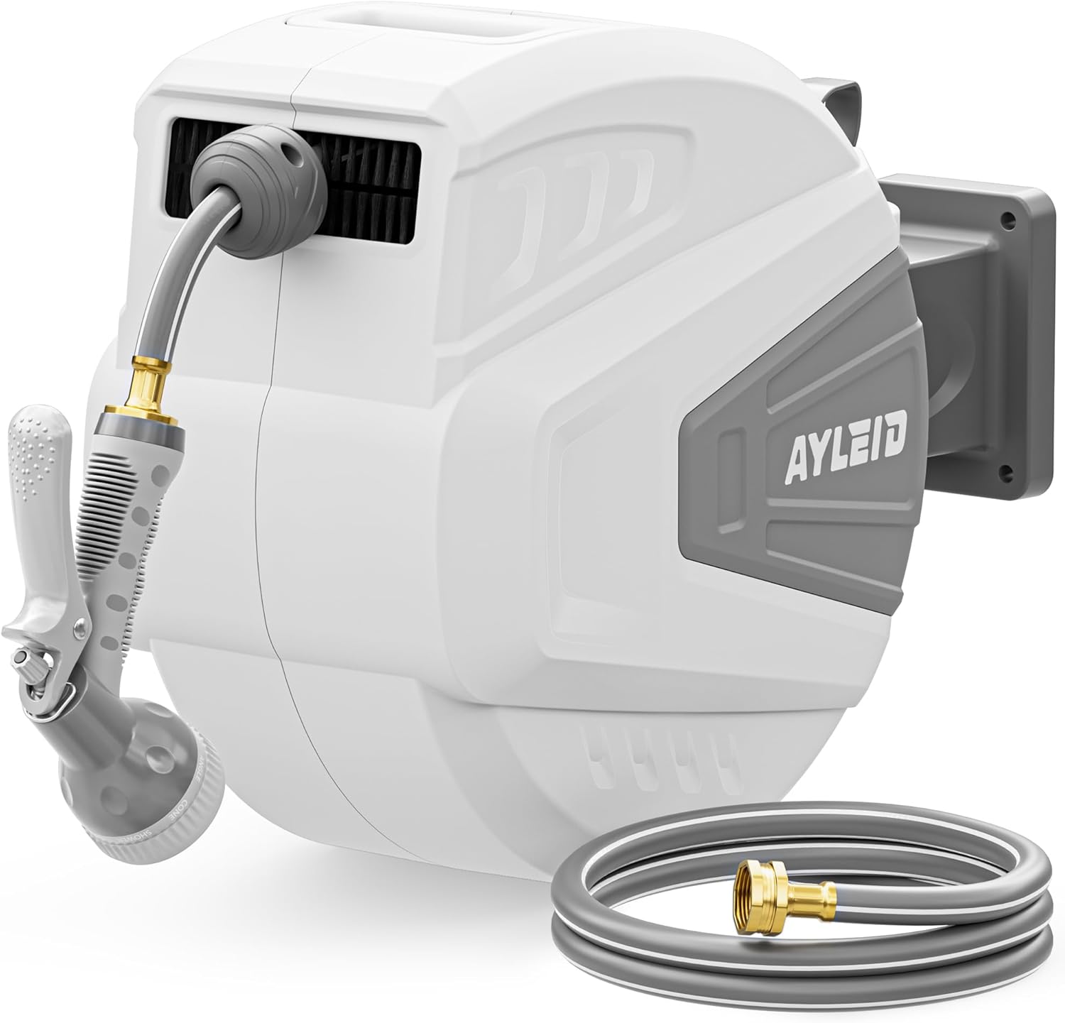 Ayleid Retractable Hose Reel 1/2 Inch x 100 Foot Wall Mount with 9 ...
