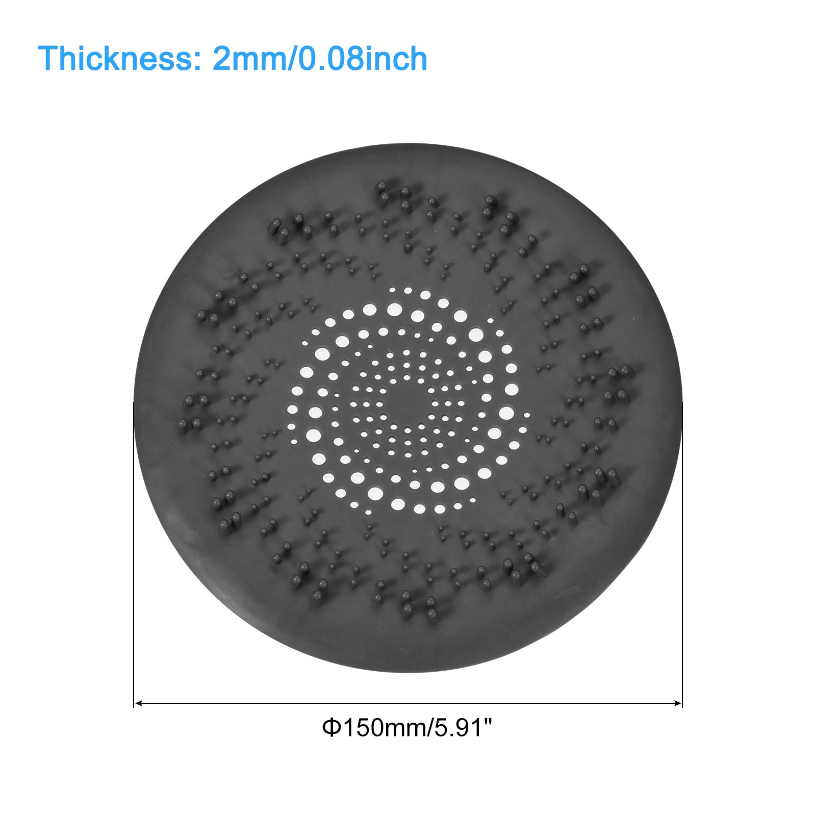 Unique Bargains Hair Drain Catcher 5.91inch Round Tub Drain Covers ...