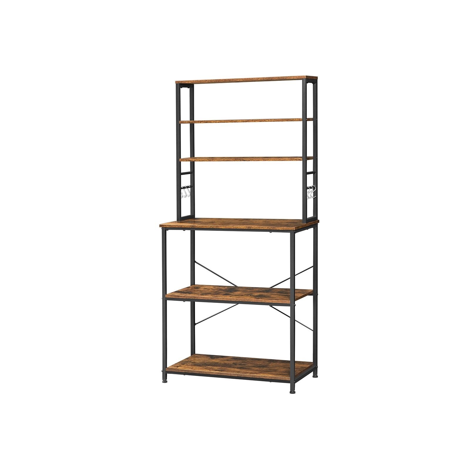 Slickblue Freestanding Rustic Rustic Brown/Light Ivory Bakers Rack with ...