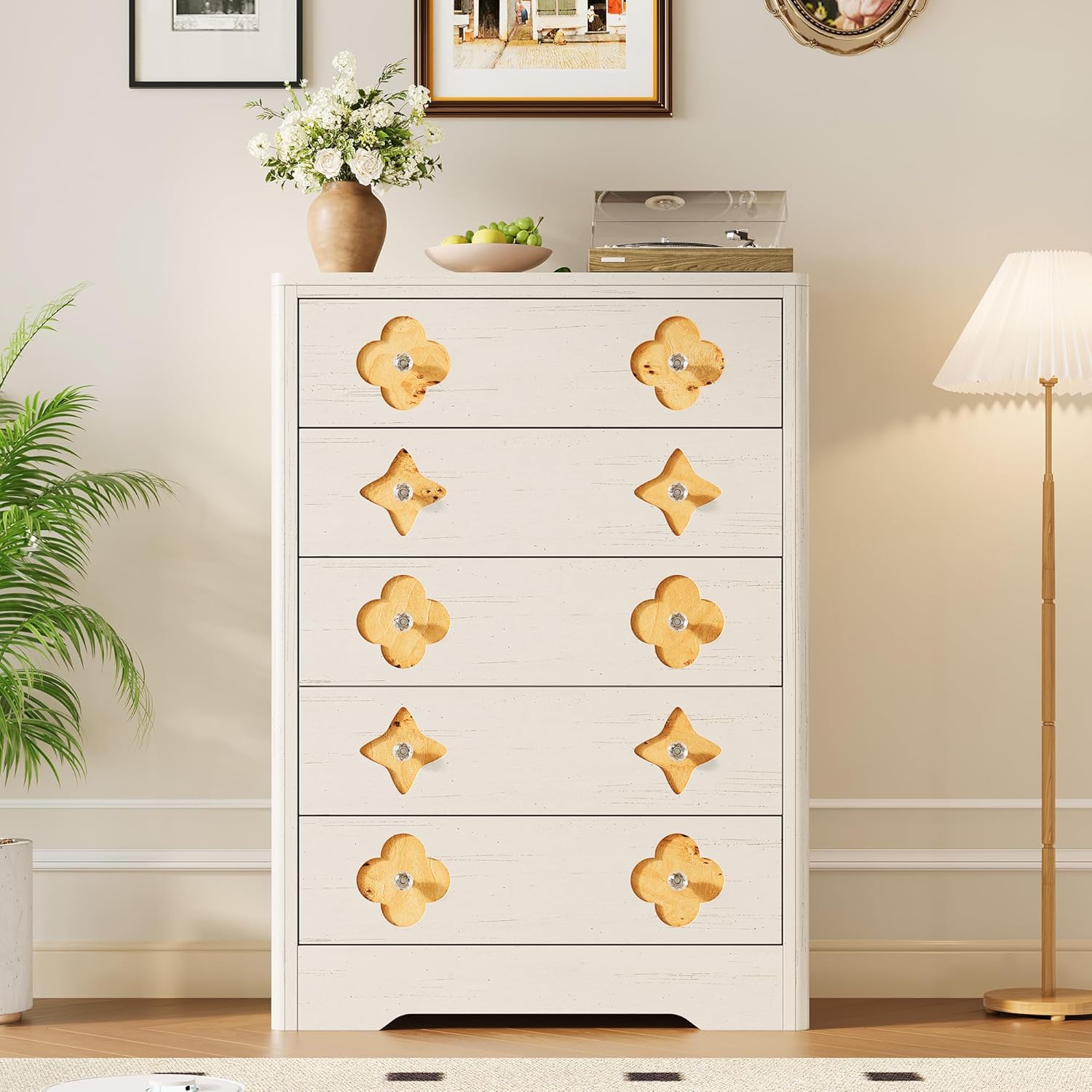 Garvee Dresser for Bedroom with 5 Drawers 45'' Tall Chest of Large ...