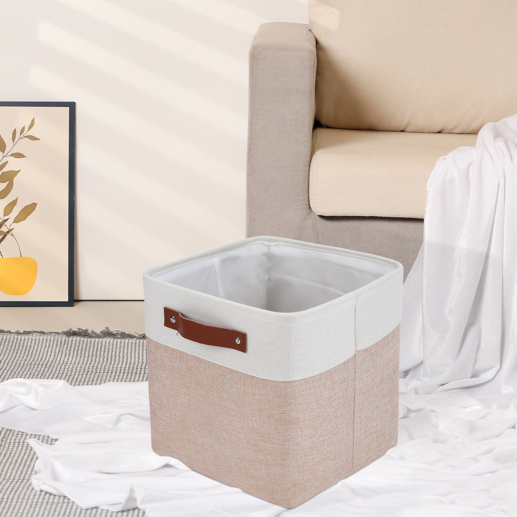 Unique Bargains 3pcs Storage Cube Fabric Self-supporting Storage Bin ...