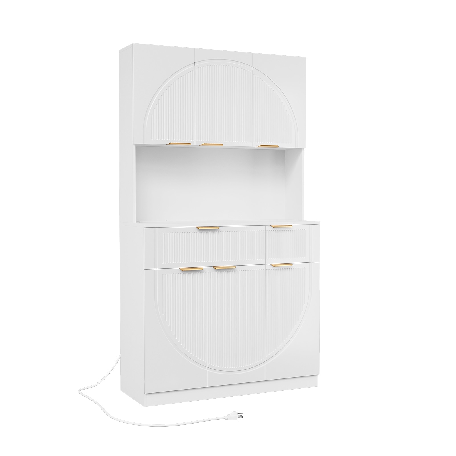 Pocassy Food storage cabinet Contemporary/Modern White Kitchen hutch ...