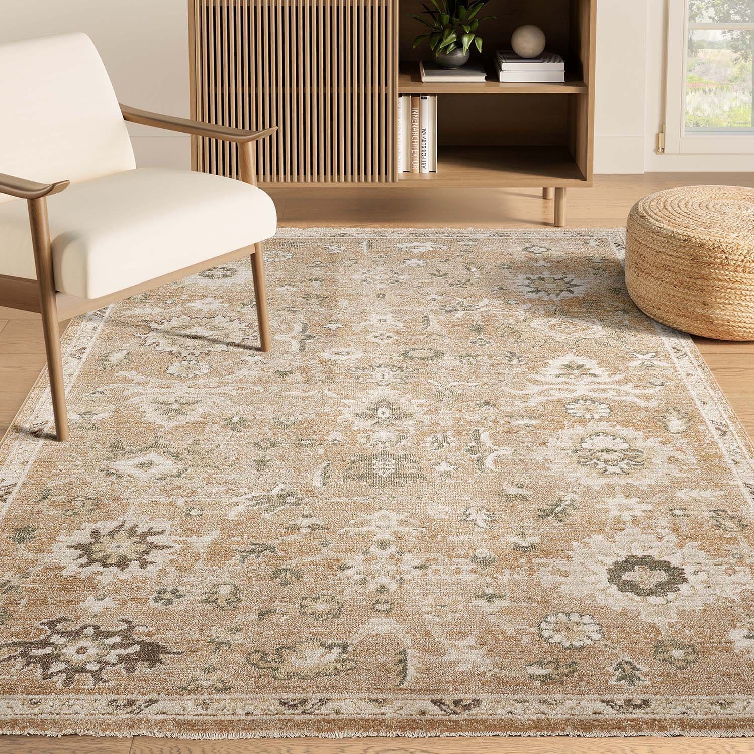Abani Rugs Evelyn 5 x 8 (ft) Loomed Polyester/Polypropylene Terracotta ...