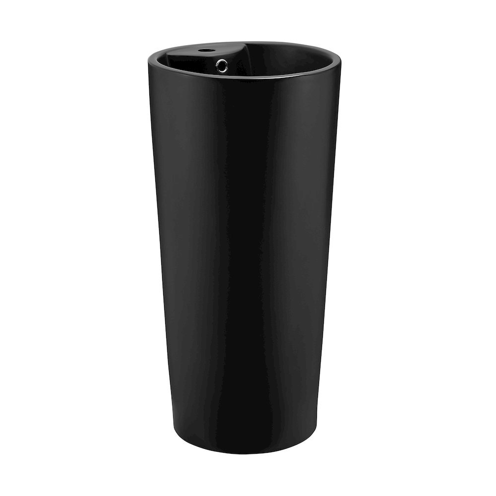 Swiss Madison Monaco Circular Basin Pedestal Sink Matte Black in the ...