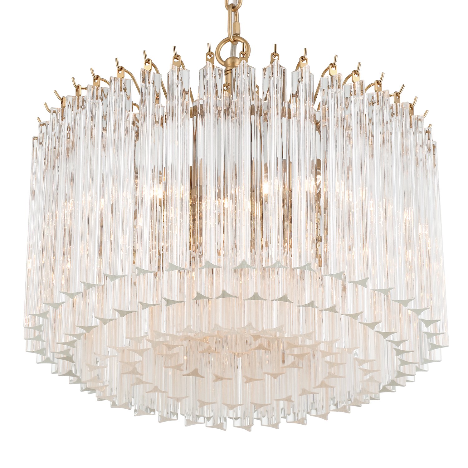 Crystorama Lofton 5 -Light Antique Gold Mid-century Crystal For Use in ...
