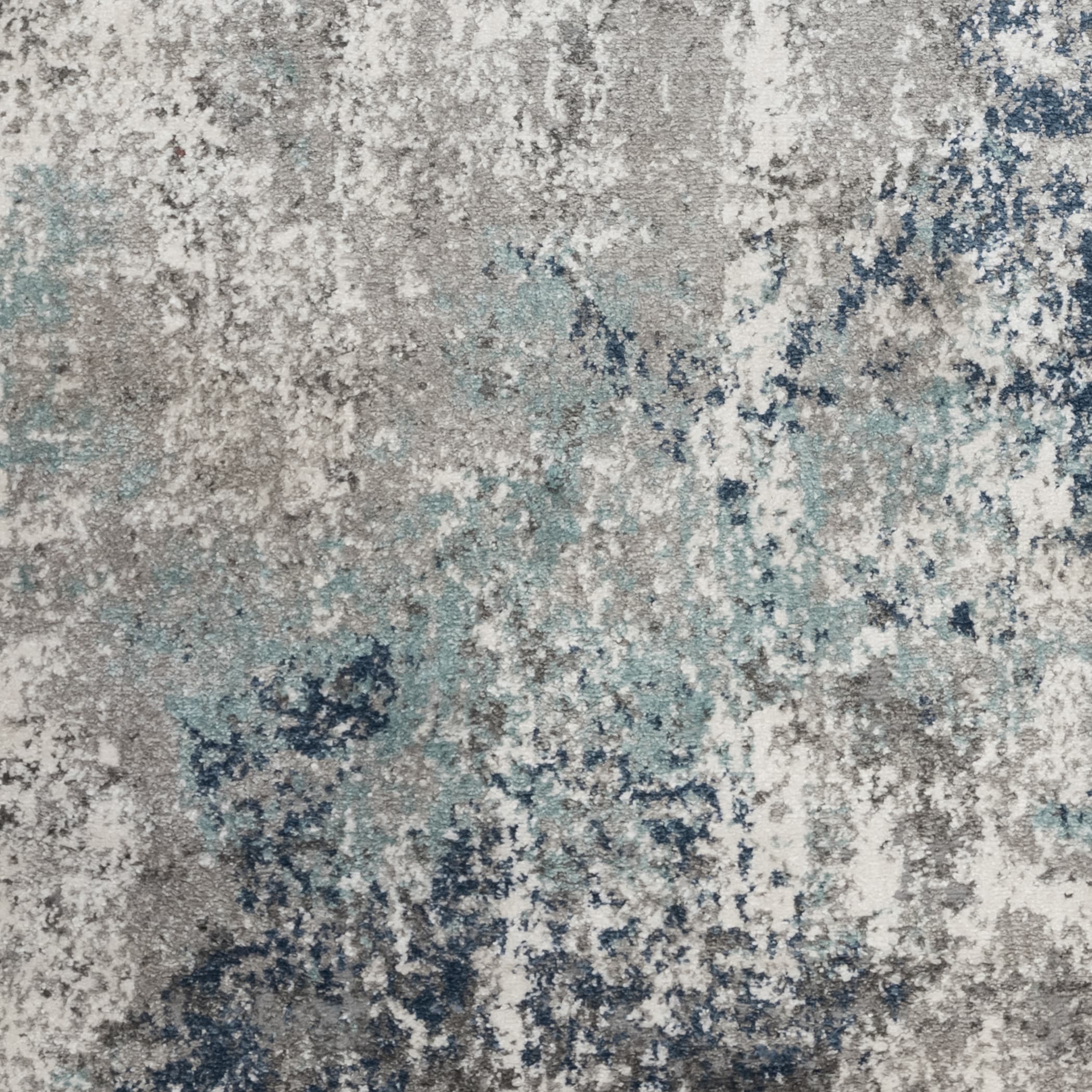 Amer Rugs 3 x 8 (ft) Gray/Light Blue Rectangular Indoor Abstract ...