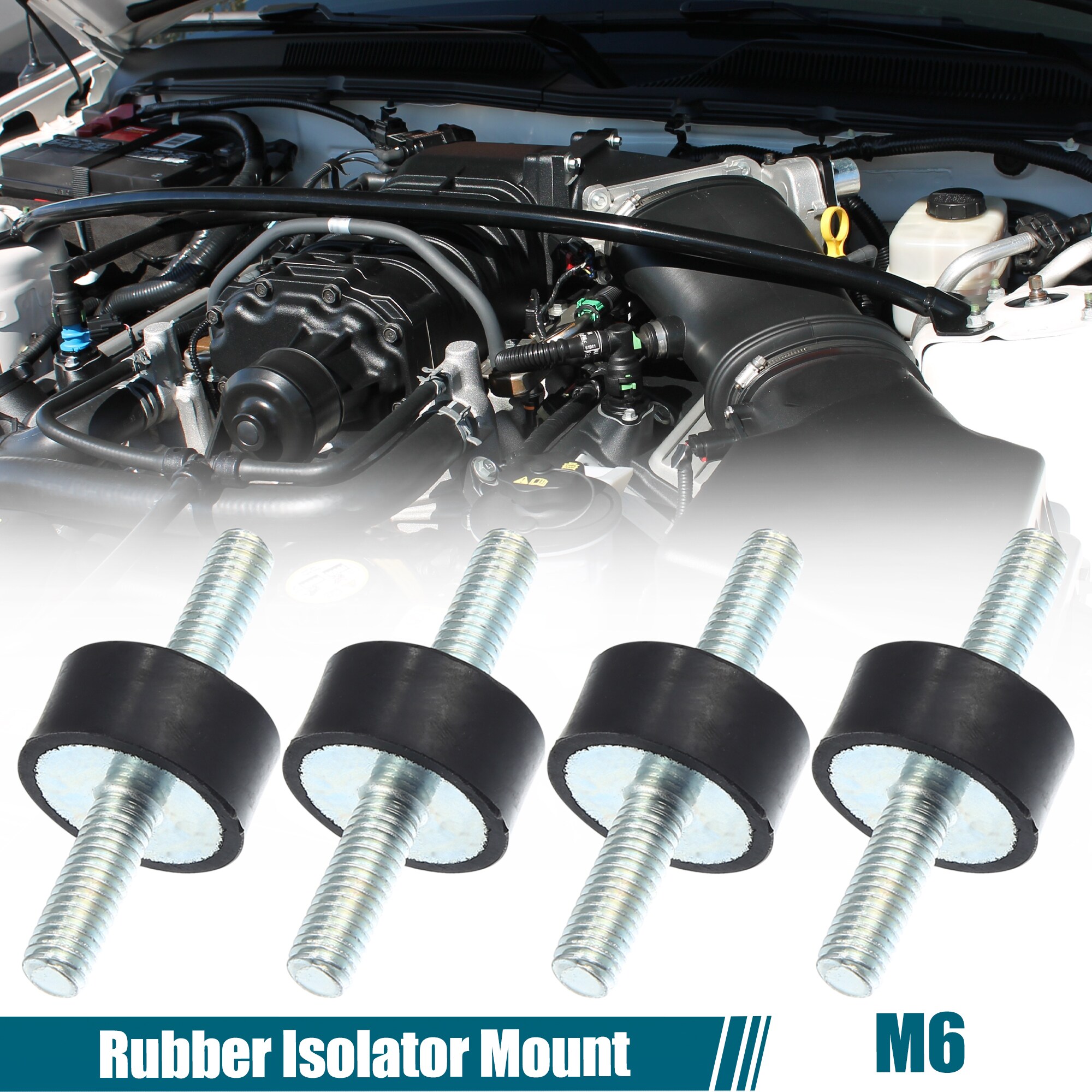Unique Bargains 4pcs M6 Car Anti Vibration Rubber Isolator Damper ...