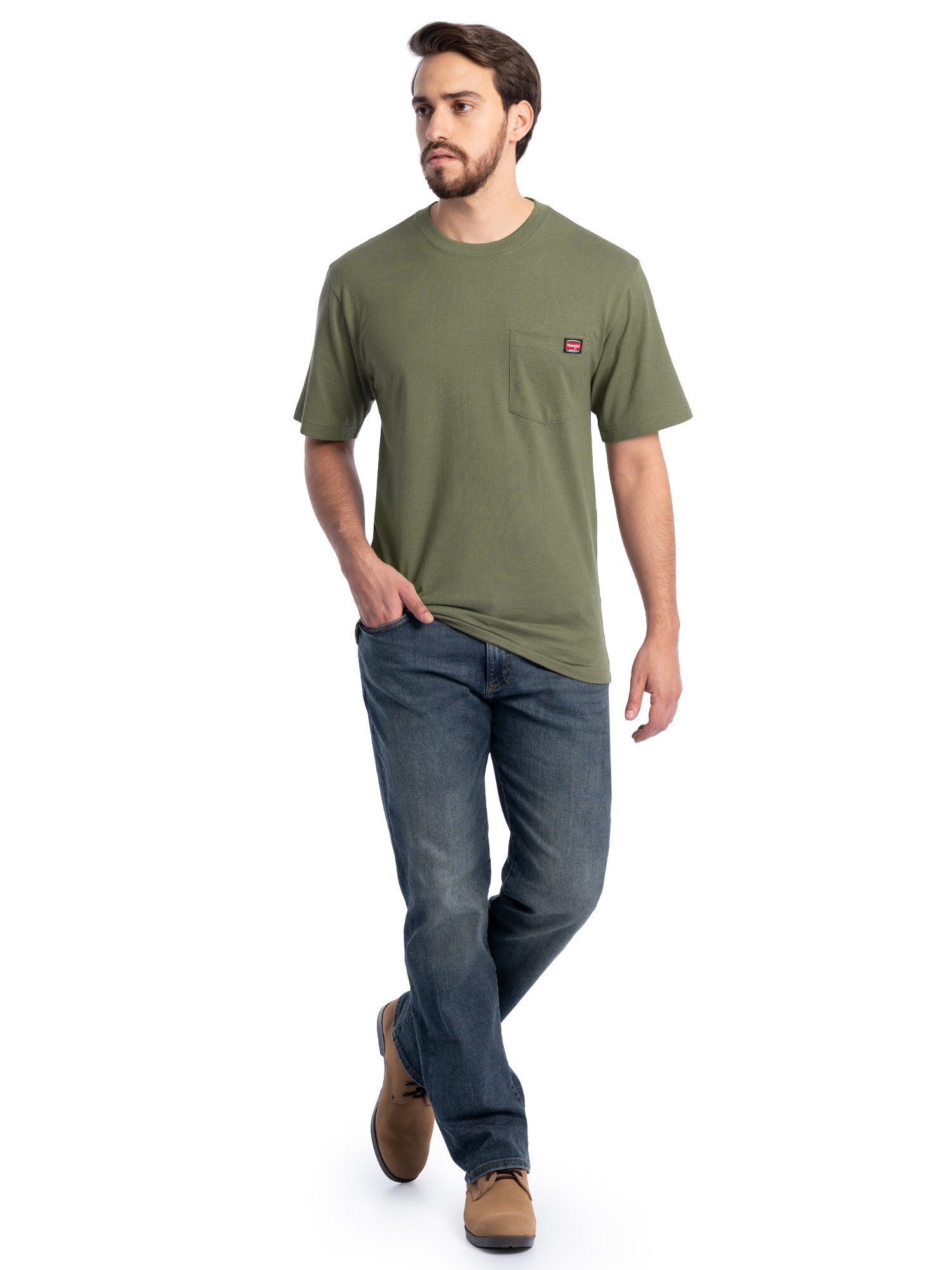 Wrangler Men´s Deep Lichen Green SS Pocket Tee Shirt (3X Large) in the ...