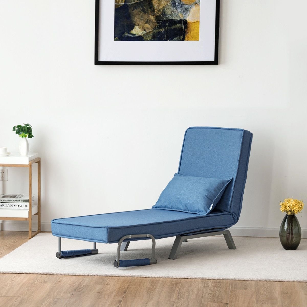 Slickblue 1PC- Folding Sofa Convertible Linen Armchair Lounge Couch ...