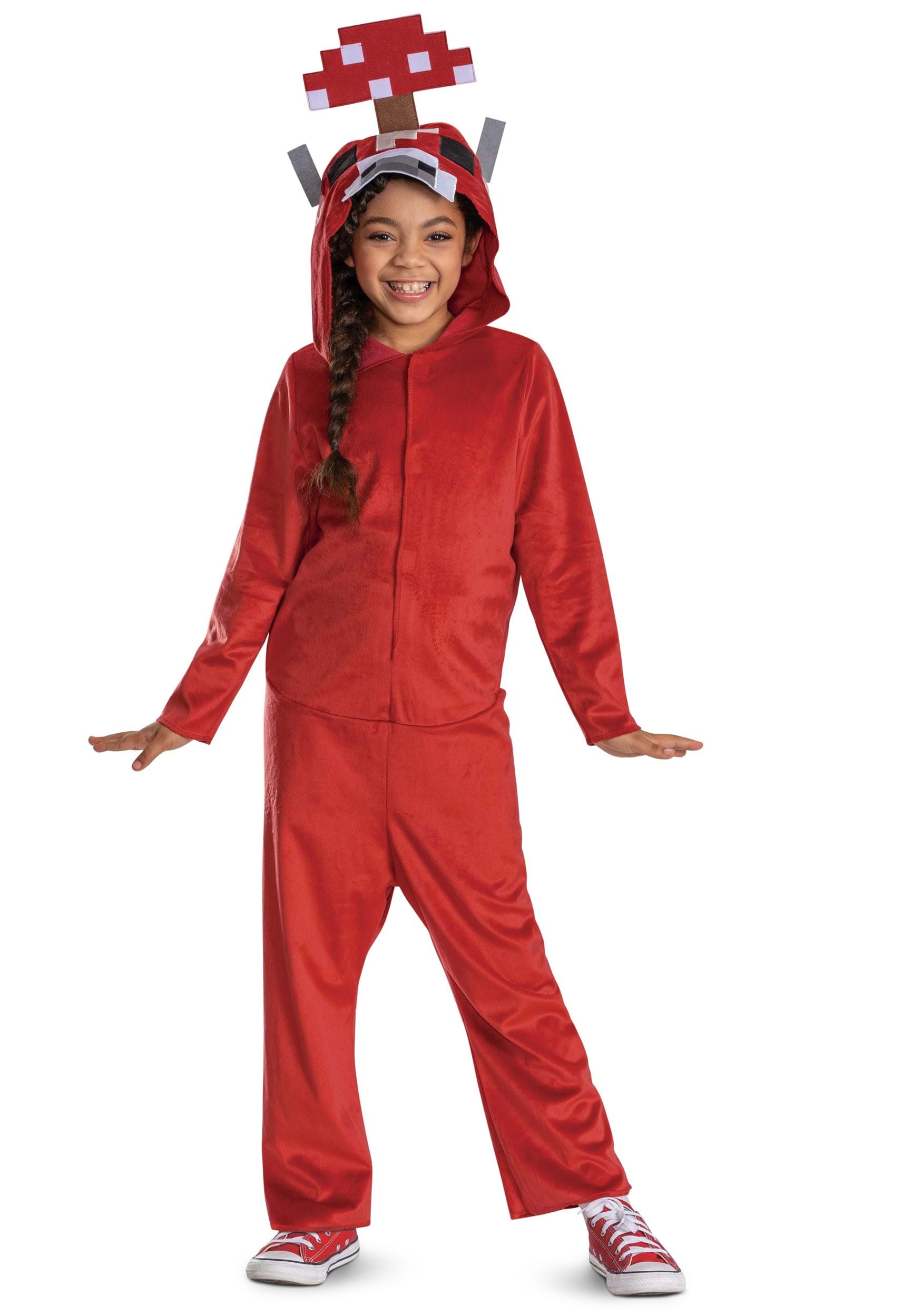 Disguise Minecraft Kid's Mooshroom Hooded Jumpsuit Costume Minecraft ...