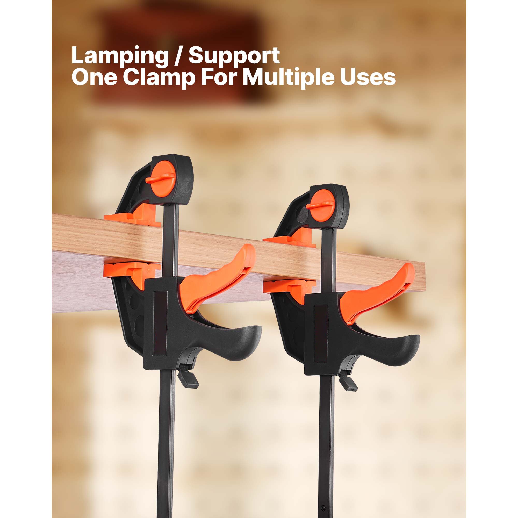 VEVOR Bar Clamps for Woodworking 2-Pack 12 inch and 2-Pack 6 inch One ...
