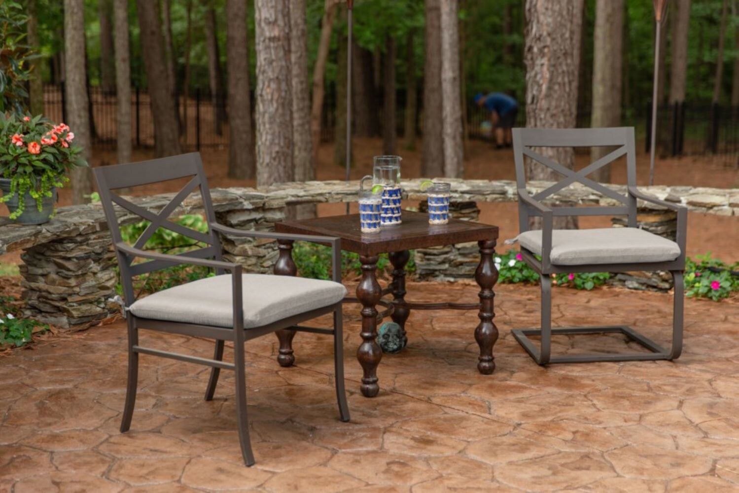 Sunbrella Outdoor Cushions 18-in x 20-in Cast Silver Patio Chair ...