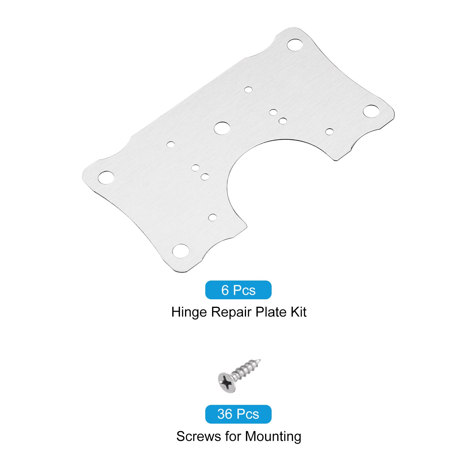 Unique Bargains 6pcs Hinge Repair Kit Cabinet Hinge Repair Plate with ...