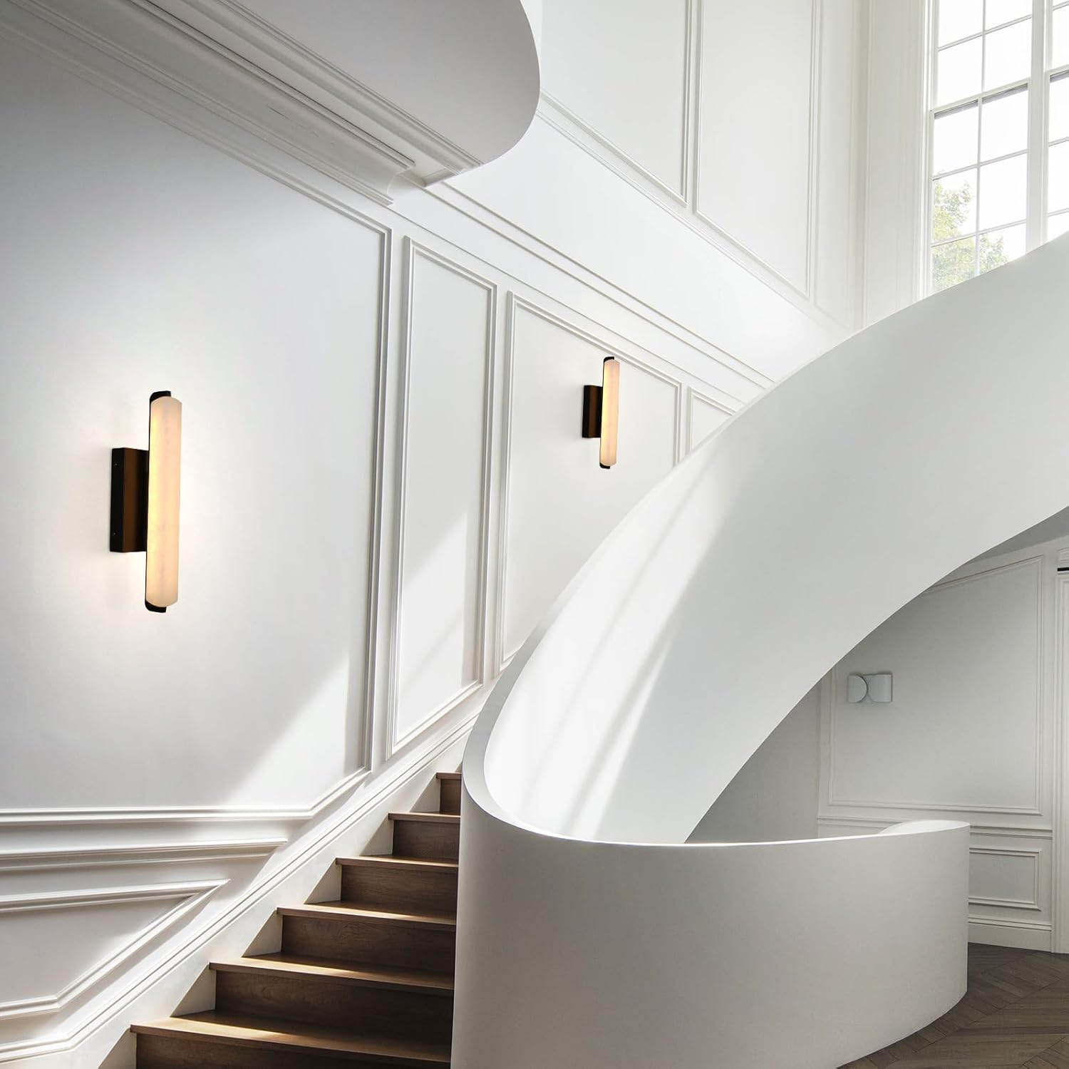 Kviflon Alabaster Wall Sconces 15in Black Alabaster Sconce Spanish ...
