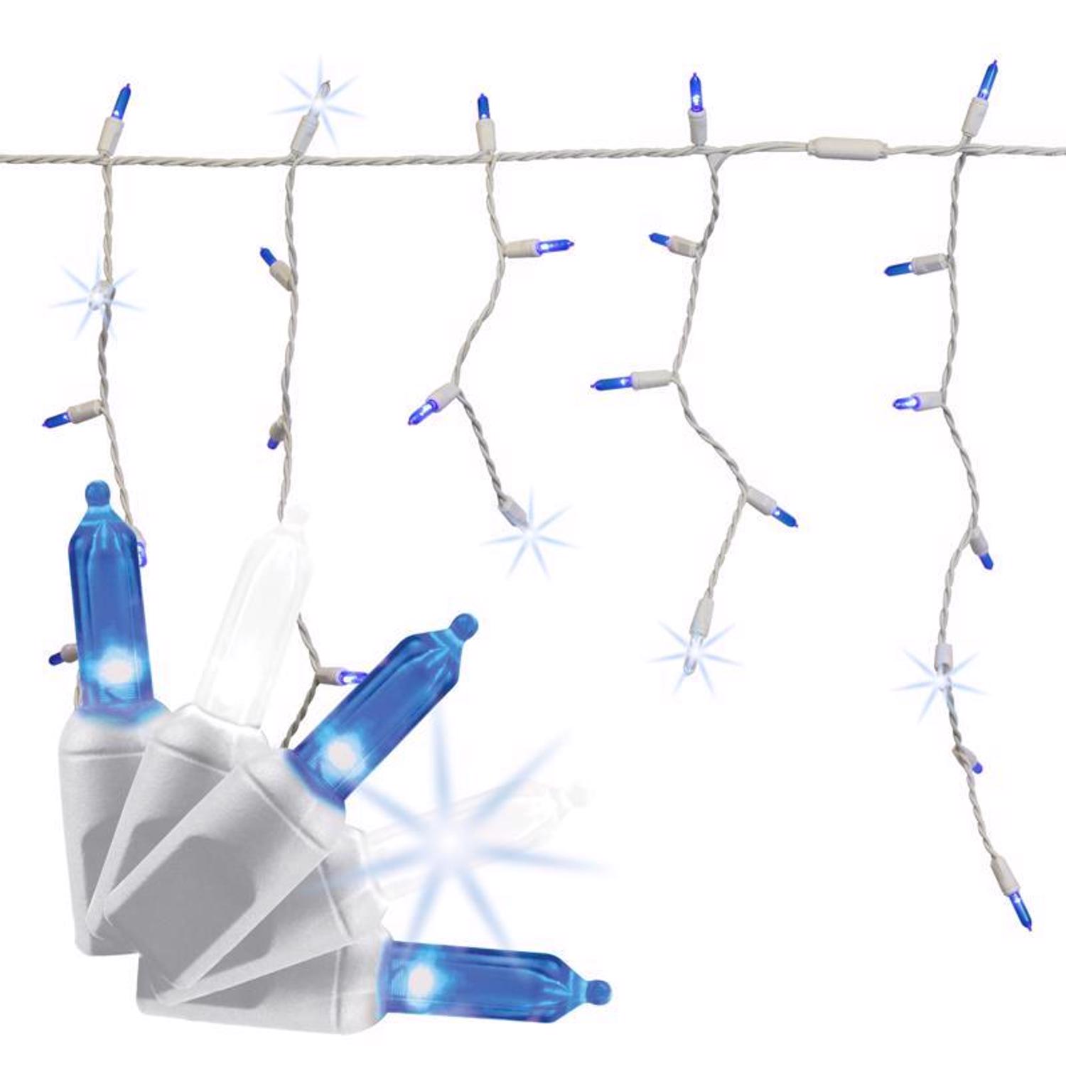 Celebrations Platinum LED T5 Blue/Pure White 100 ct Icicle Christmas ...