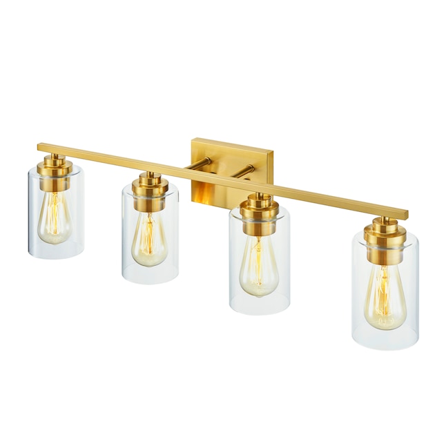 KAWOTI Nolan 30-in 4-Light Antique Brass Modern/Contemporary Vanity ... KAWOTI Nolan 30-in 4-Light Antique Brass Modern/Contemporary Vanity ...