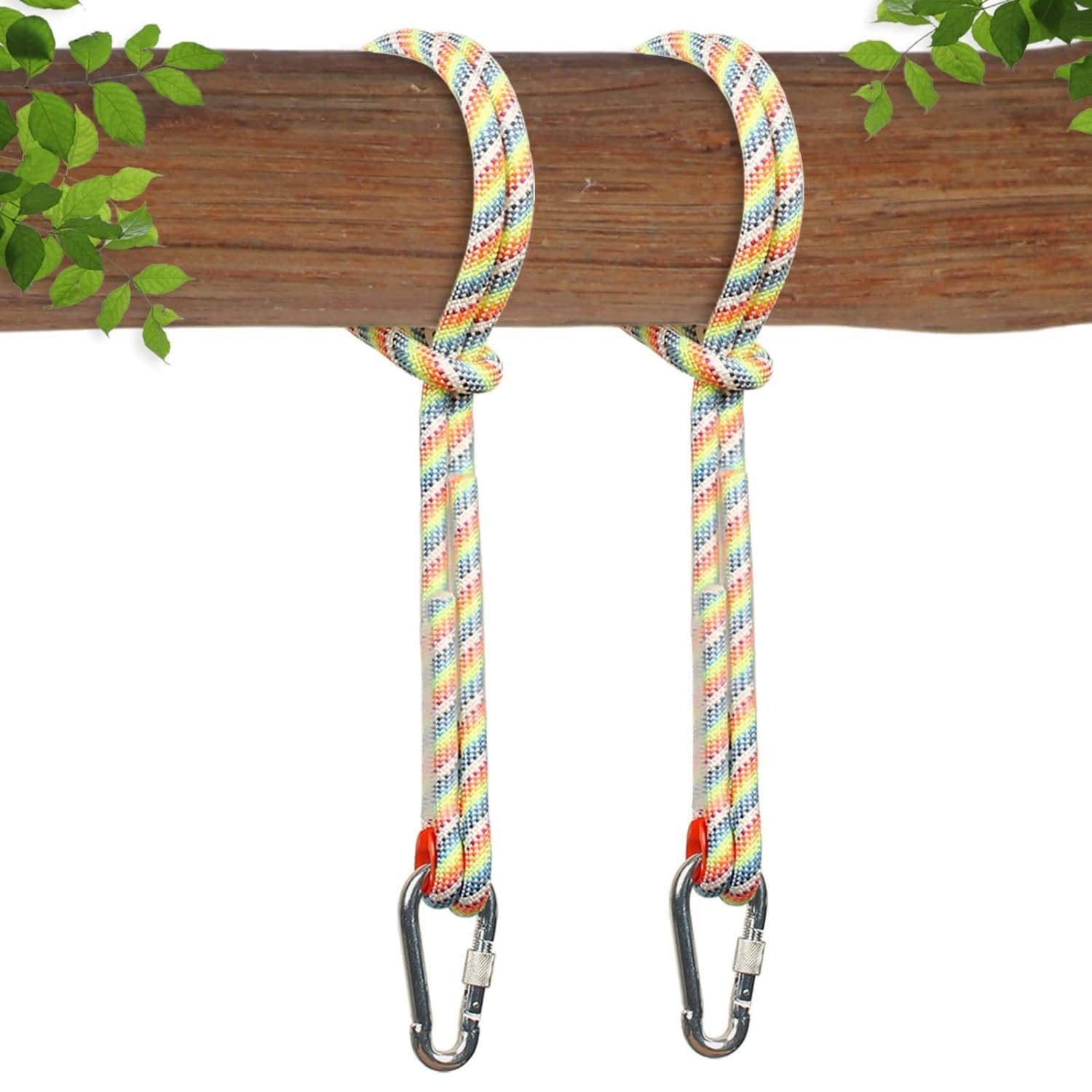 Angel Sar 12ft L 2-Piece Rainbow Polyester Tree Swing Rope Kit with ...