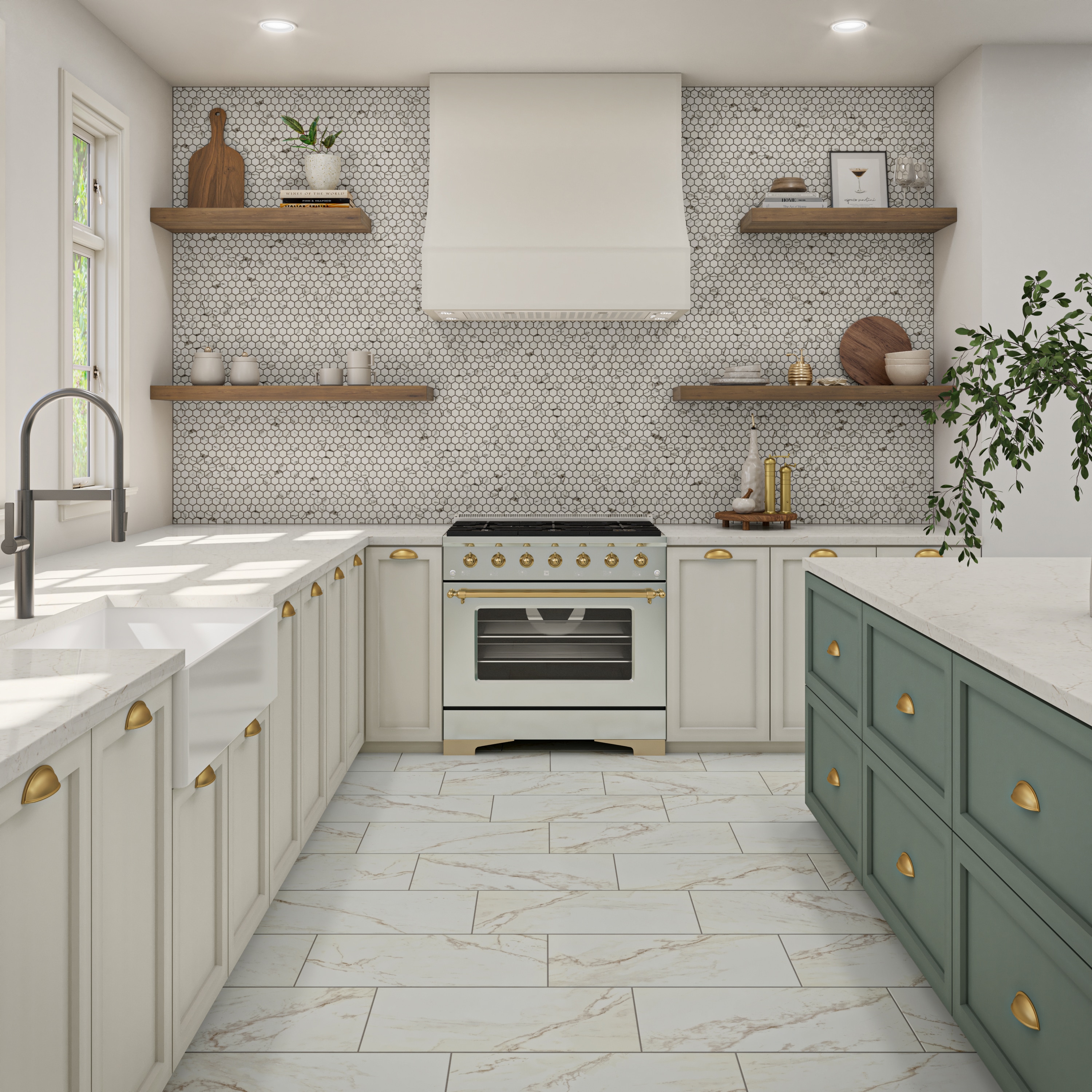 Daltile Marble Manor Marble Manor 12-in x 24-in Matte Porcelain Marble ...