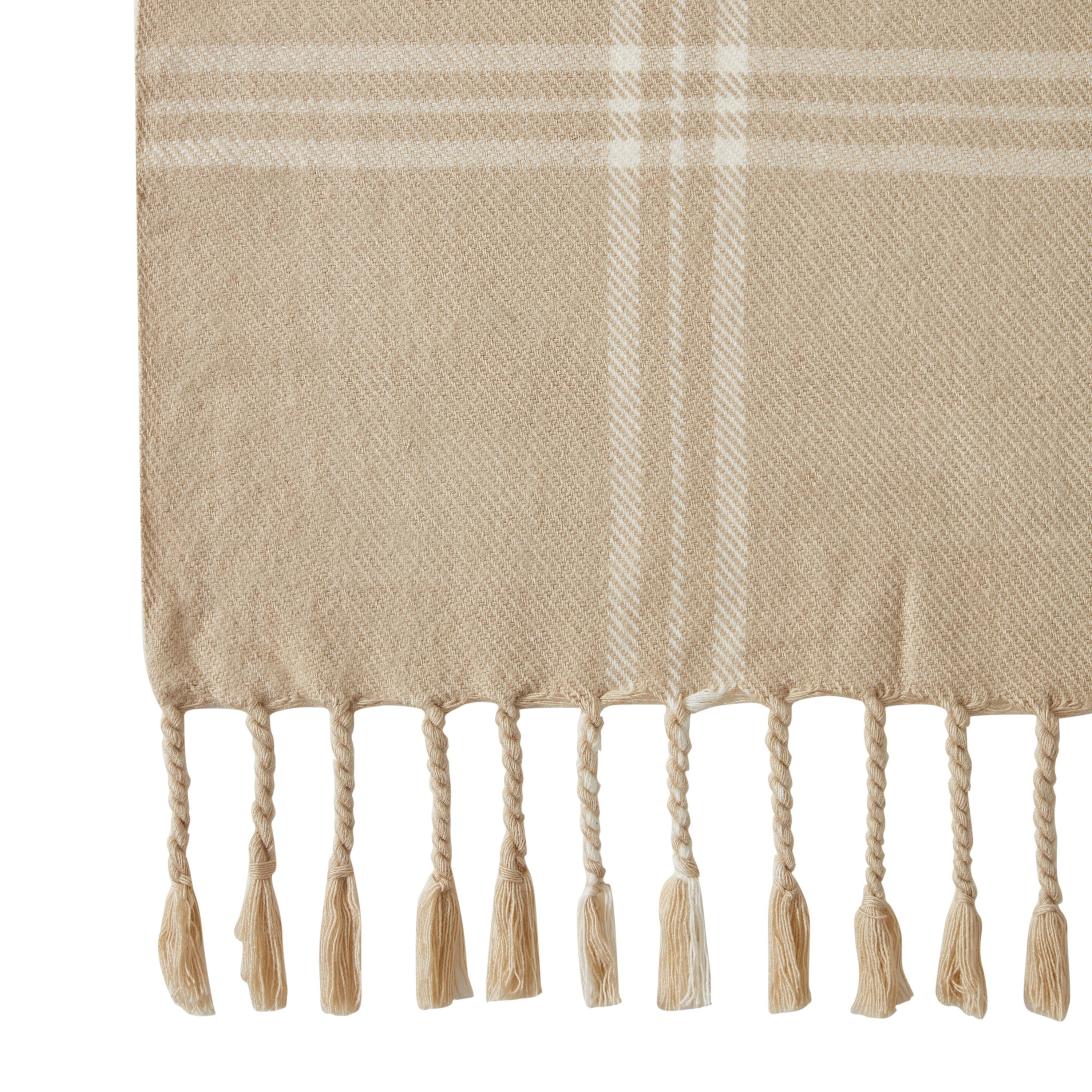 KATE AURORA Woodland Plaid Fringed Accent Throw Blanket 50 in x 60 in ...