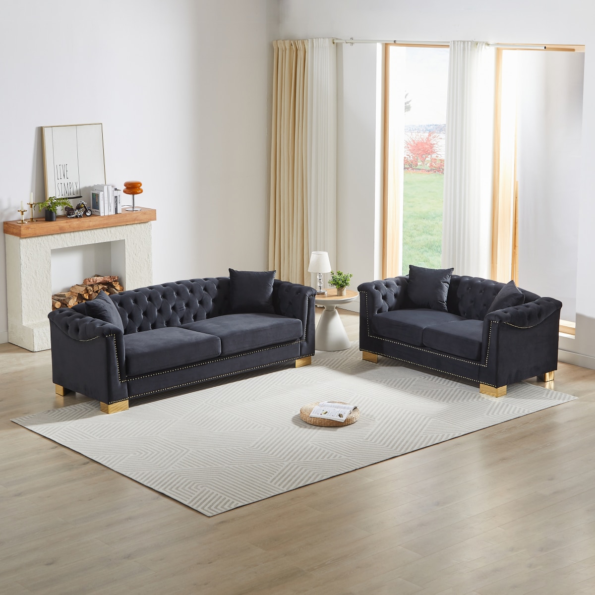 Streamdale Furniture Streamdale 3-Seater + 2-Seater Chesterfield Sofa ...