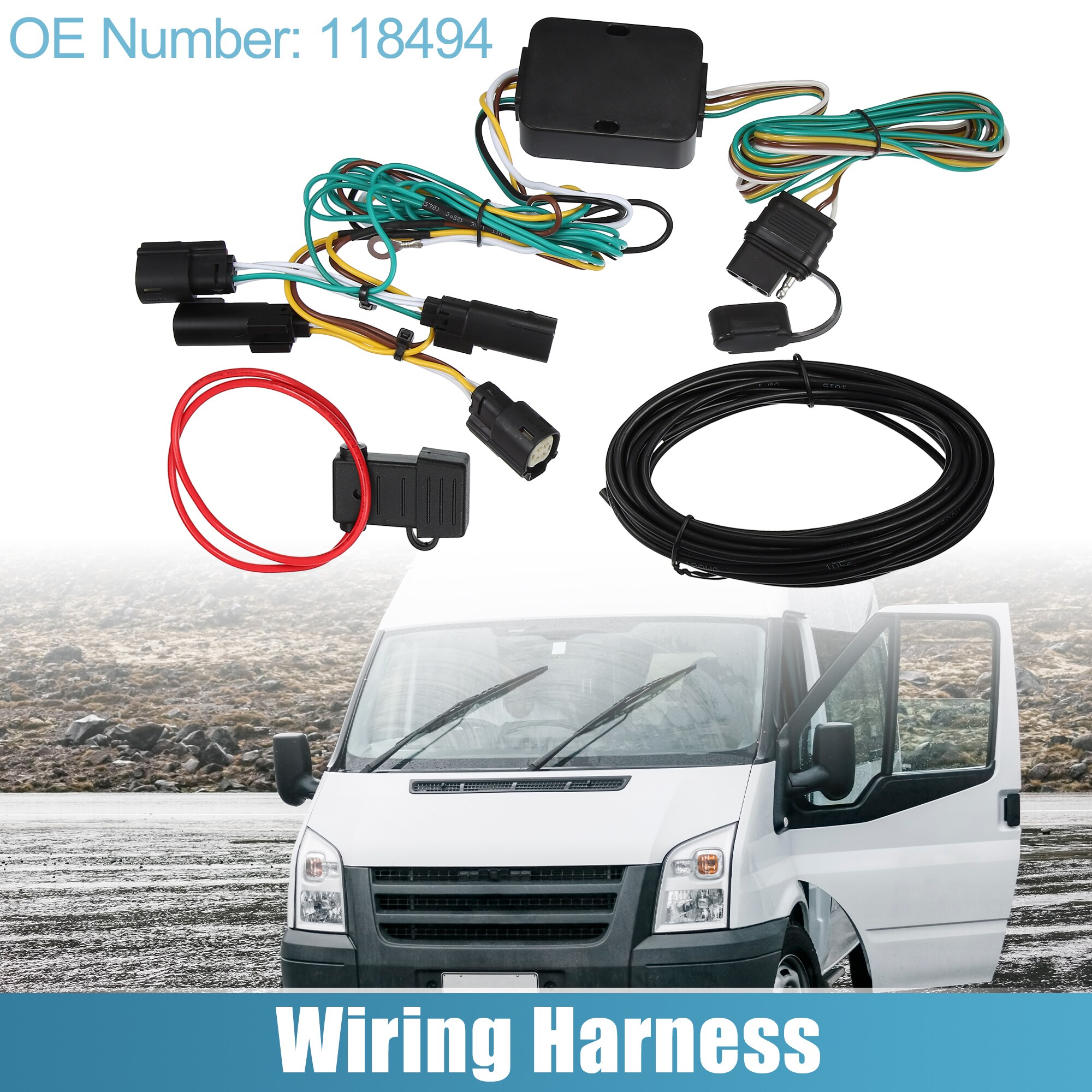 Unique Bargains 1 Set 118494 4-Pin 4 Way Trailer Wiring Harness Trailer ...