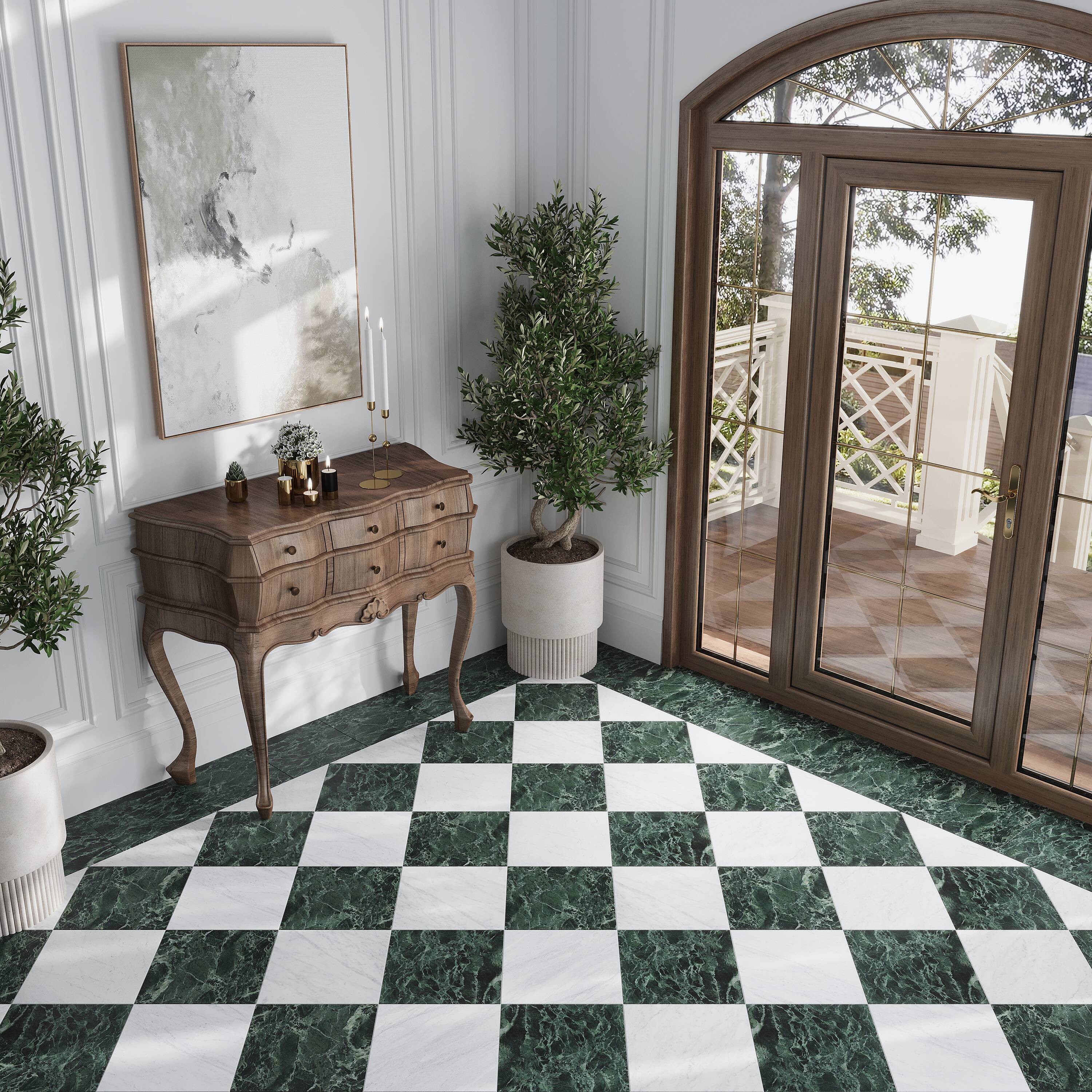 Apollo Tile Regalia Verde Alpi 12-in x 12-in Matte Porcelain Marble ...