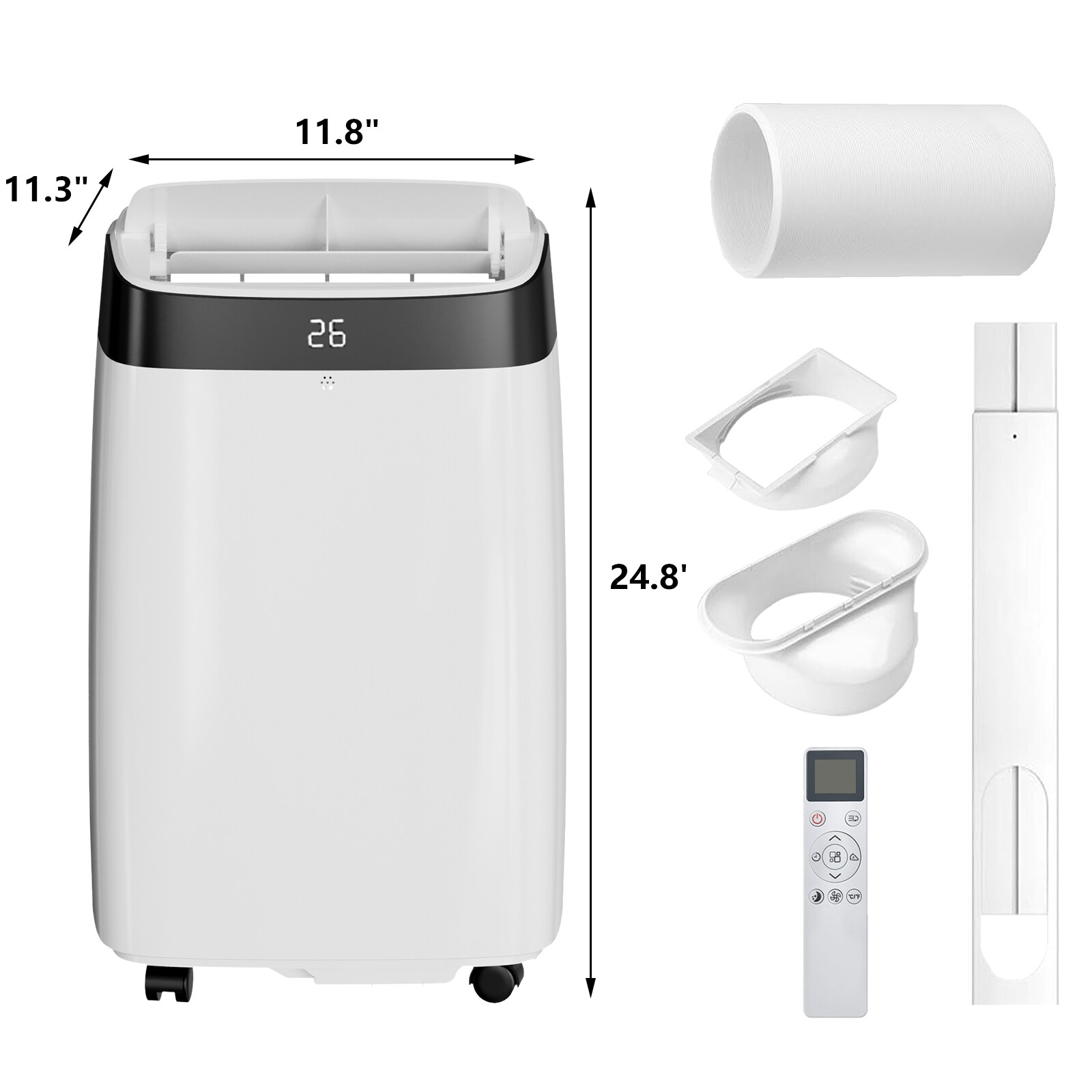 IdealHouse Black 10000 BTU 3-In-1 Portable Air Conditioner With Cooling ...