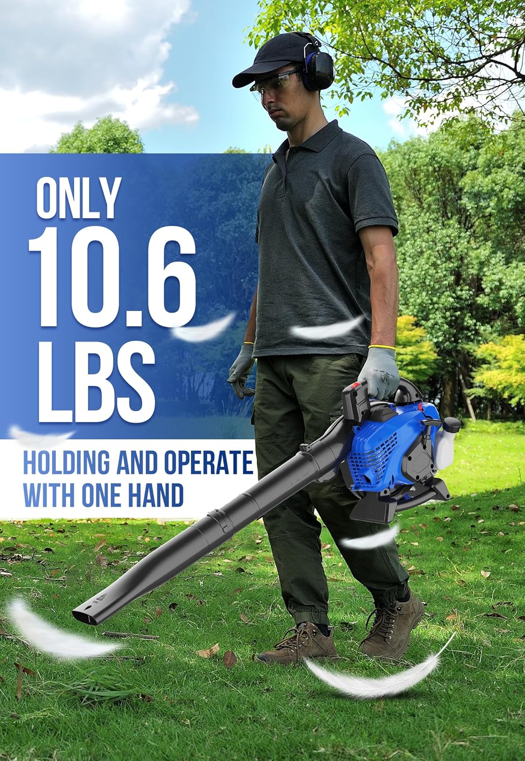Wild Badger Power Gas 26-cc 2-cycle 475-CFM 165-MPH Gas Handheld Leaf ...