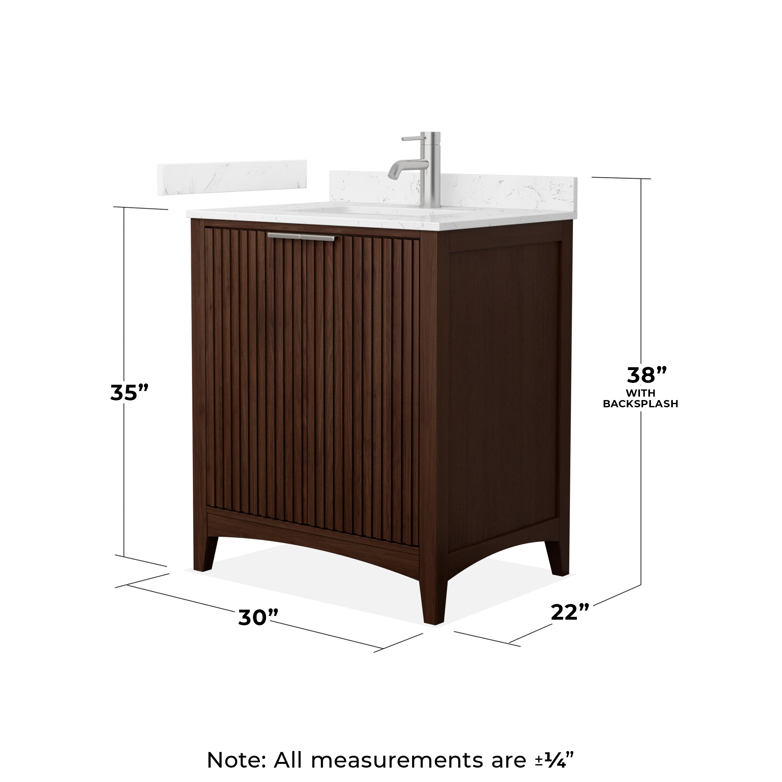 Wyndham Collection Palmilla 30-in Dark Walnut with Brushed Nickel Trim ...