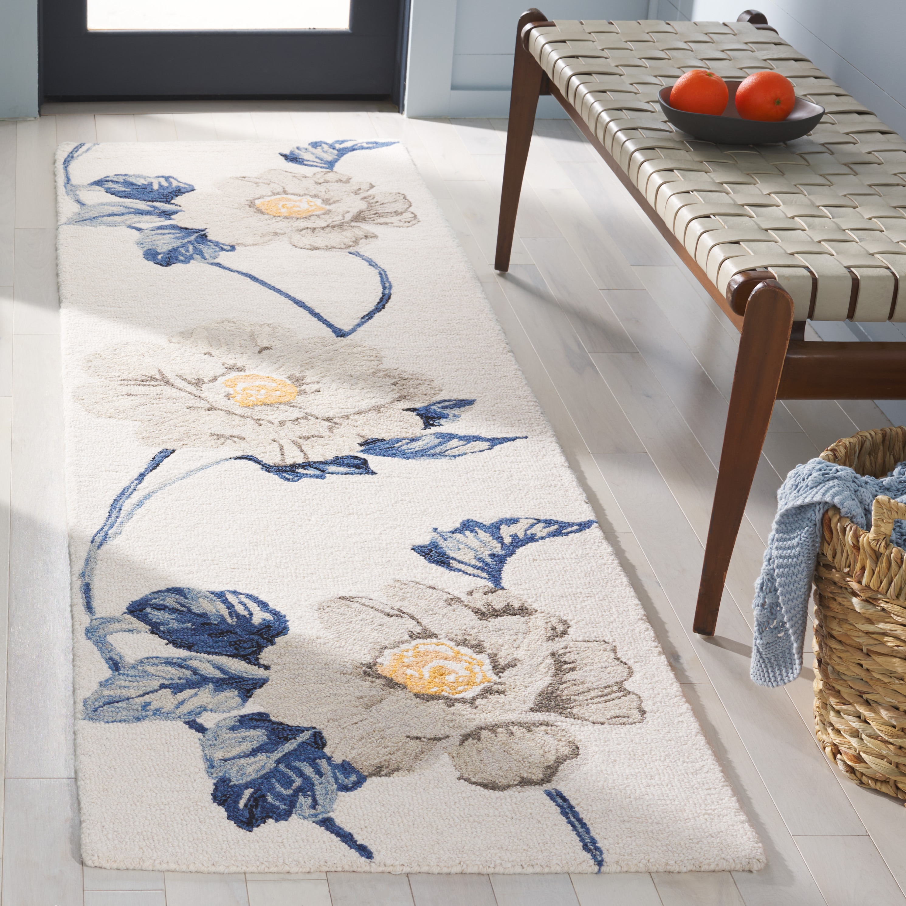 Safavieh Jardin 739 Ivory/Gray Country Floral 6Ft x 9Ft Medium ...