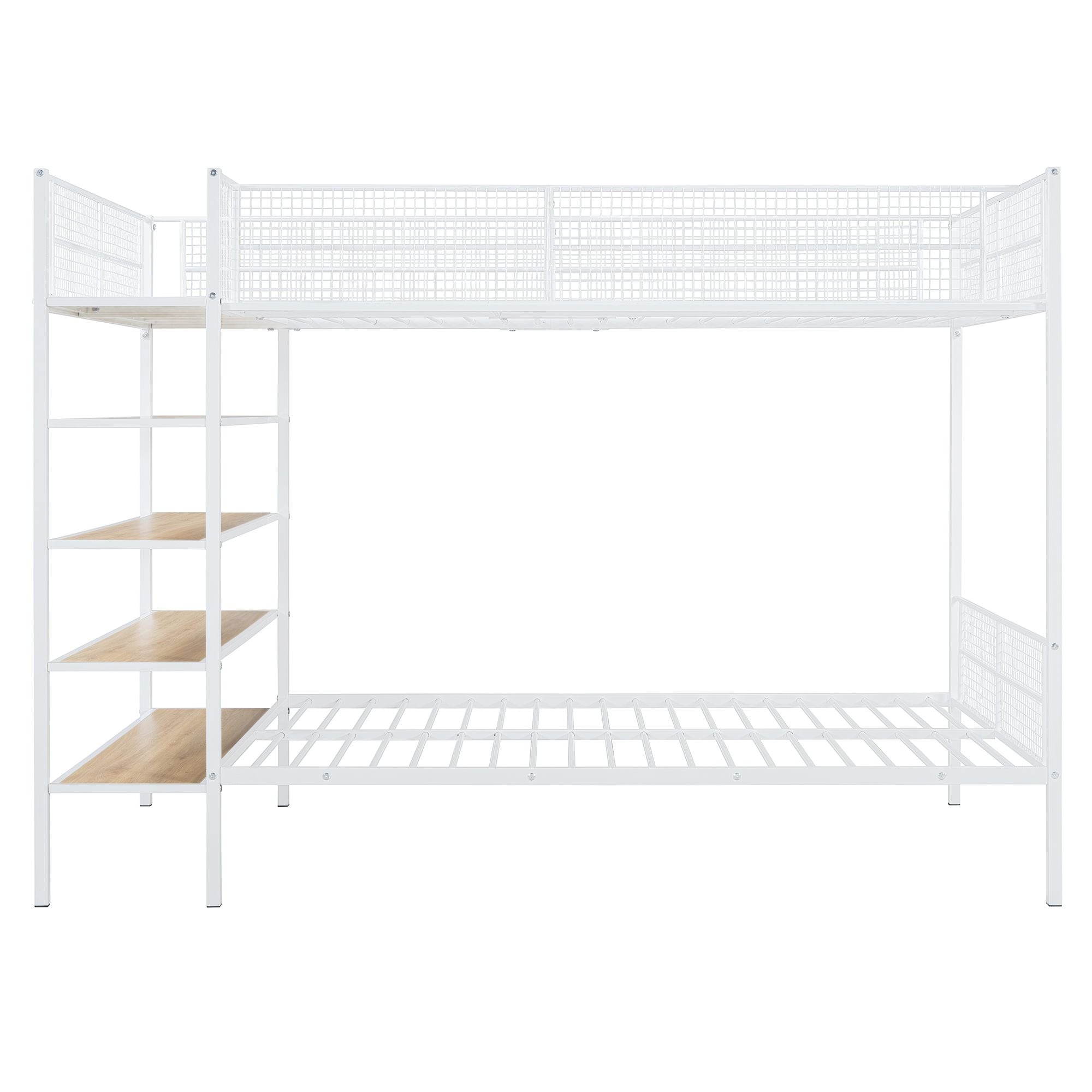 Yiekholo White Twin over full Bunk Bed in the Bunk Beds department at ...