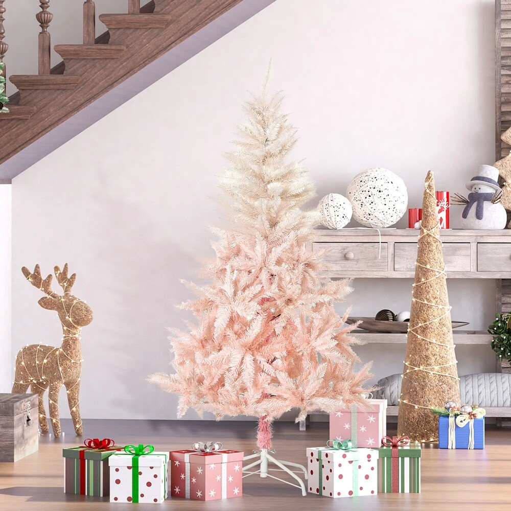 Upsimples Pink Christmas Tree 450 Realistic PVC Tips Auto Open Branches ...
