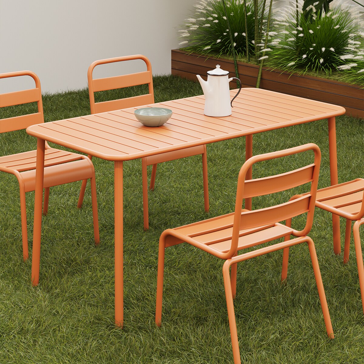 Tatayosi Patio long table outdoor (red)dining table villa courtyard ...