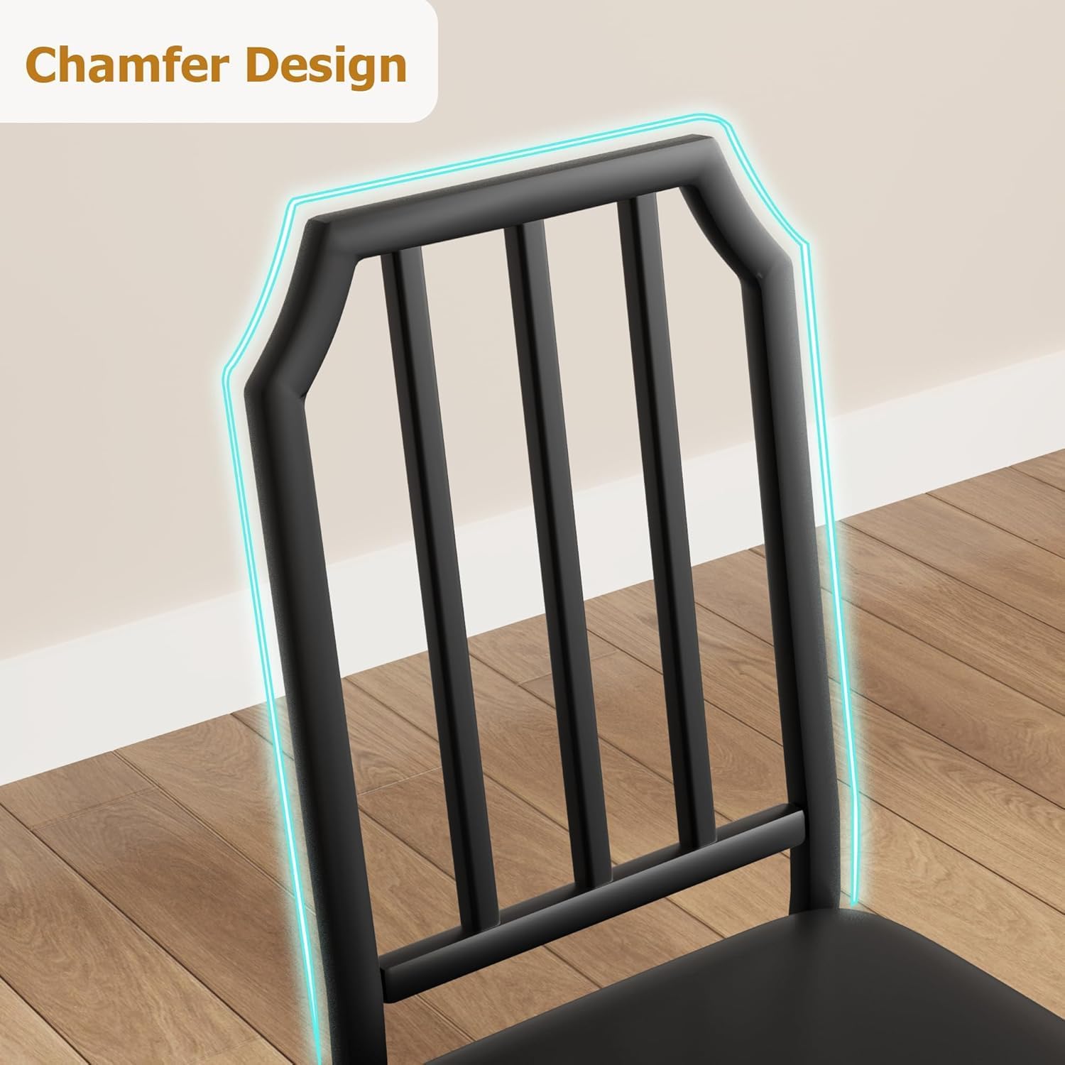 Garvee Dining Table Set for 4 With Chamfer Design 5Pcs Kitchen Table ...