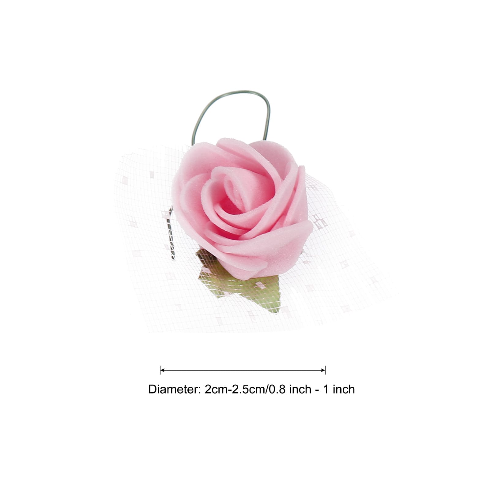 Unique Bargains Artificial Rose Flower Heads Light Pink Mini Faux ...