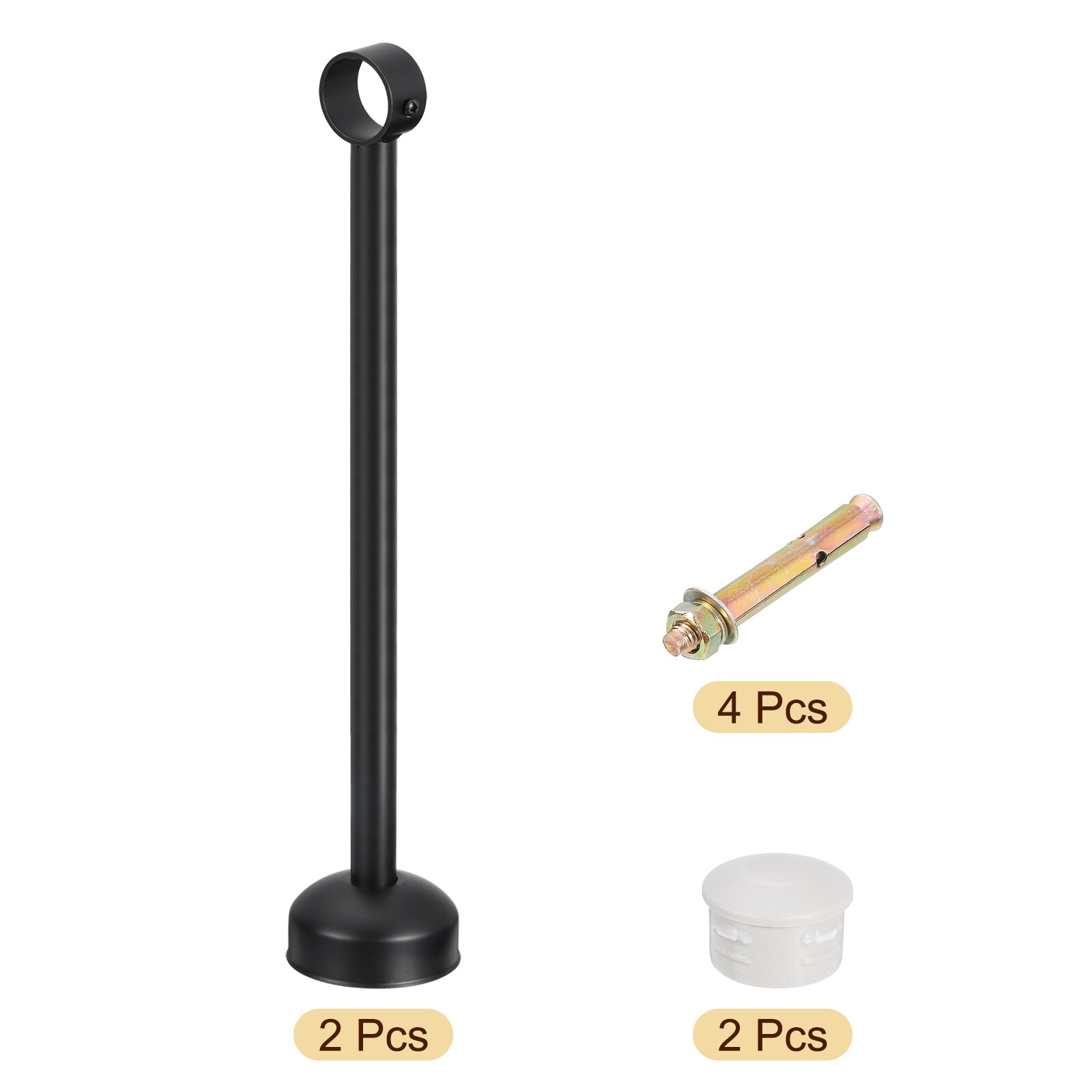 Unique Bargains 2 Sets Ceiling Mount Curtain Rod Bracket Fit 32mm/1 ...