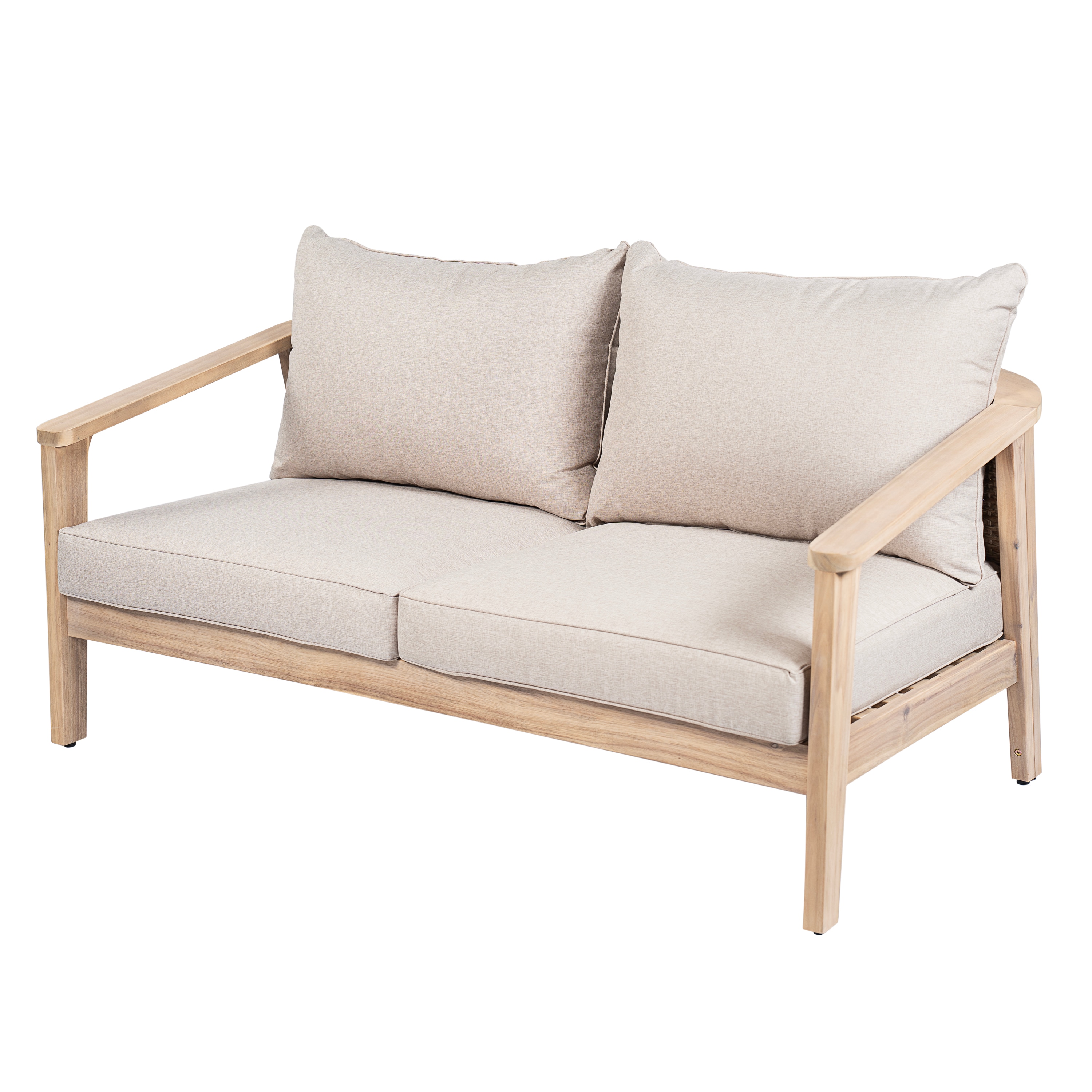 Christopher Knight Home Modern Outdoor Acacia Wood and Wicker 2-Seater ...