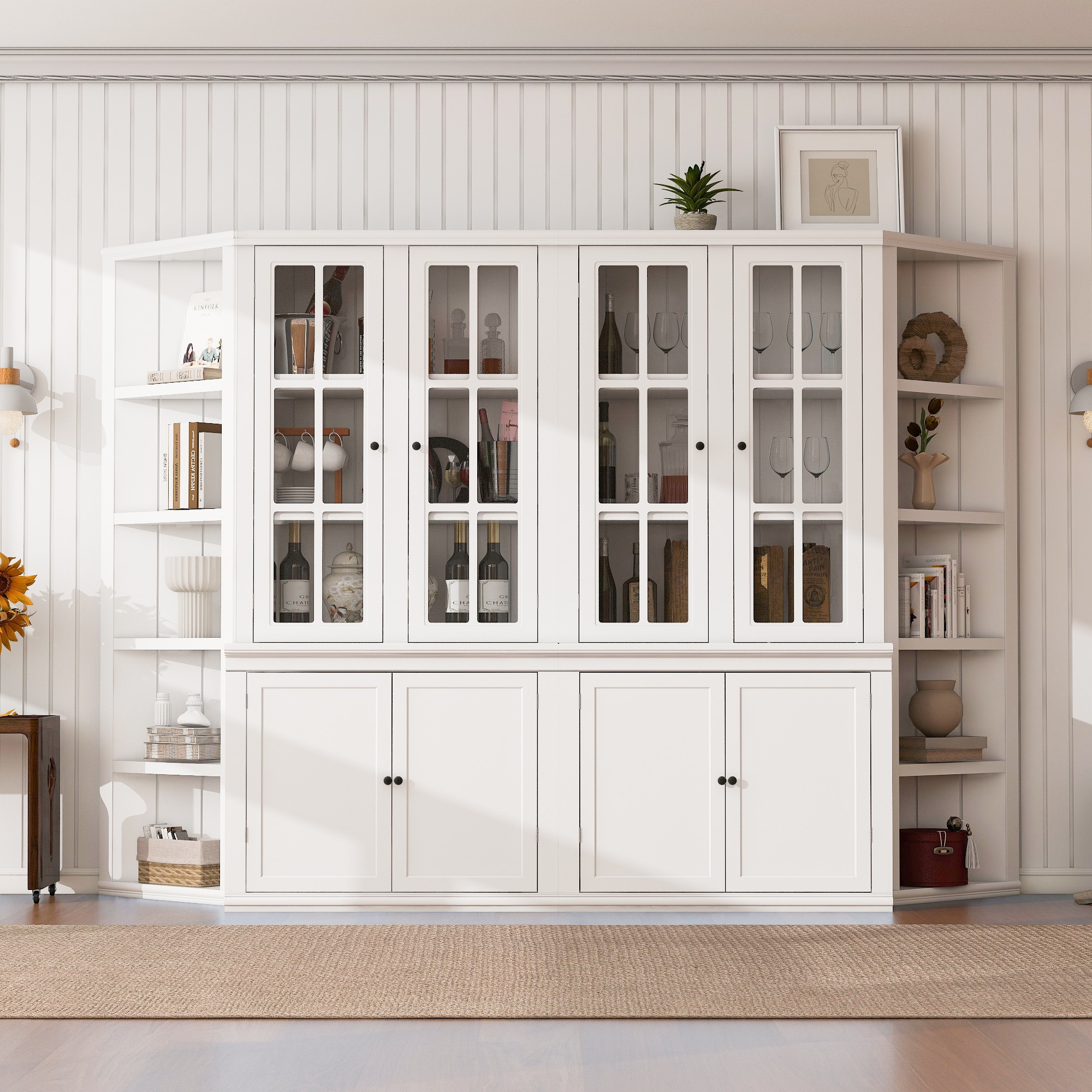 ModernLuxe Assembly Required 2x 75.25inch Tall Pantry Cabinets and Two ...