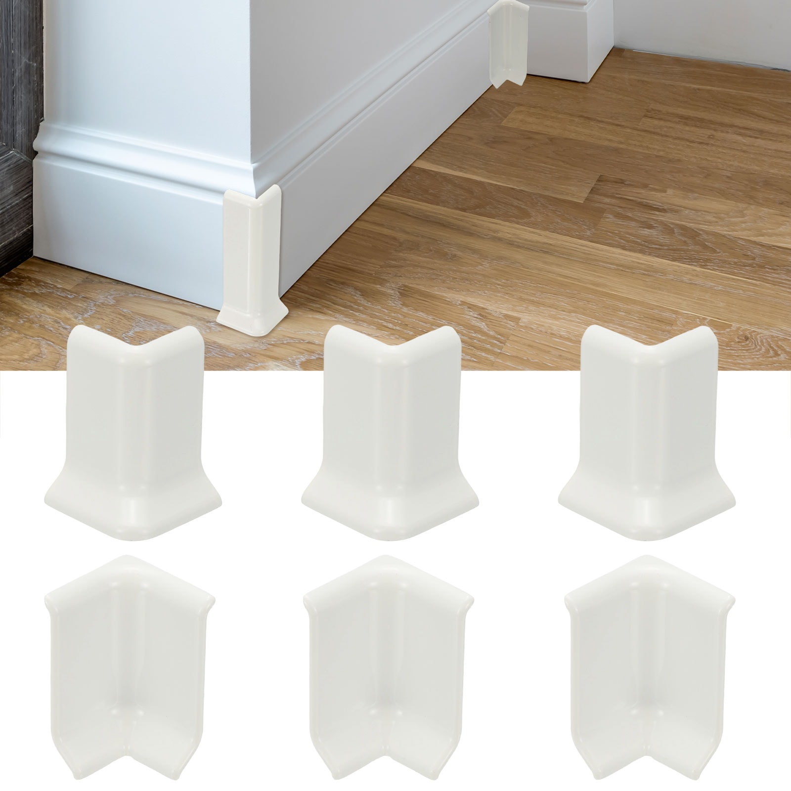 Unique Bargains Self Adhesive Baseboard Corner Blocks 2.2inch Wall Edge ...